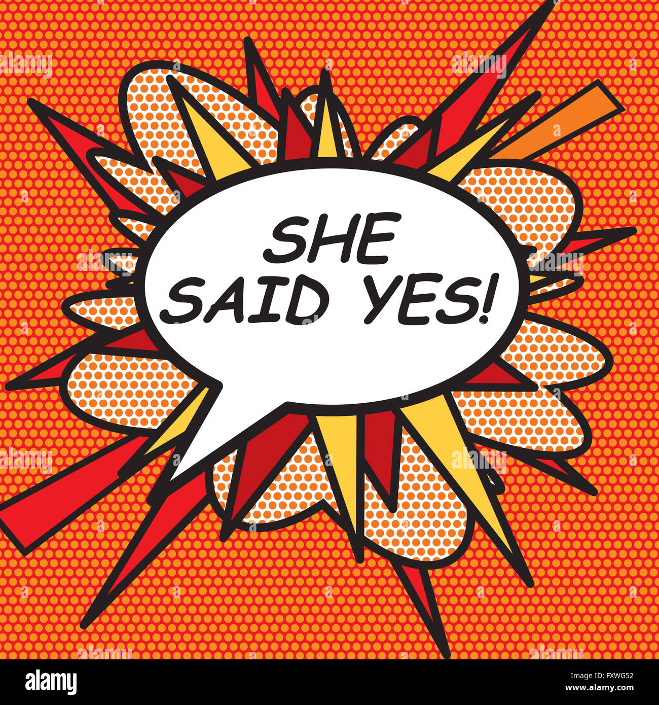 Comic Book Pop Art SHE SAID YES Stock Photo - Alamy