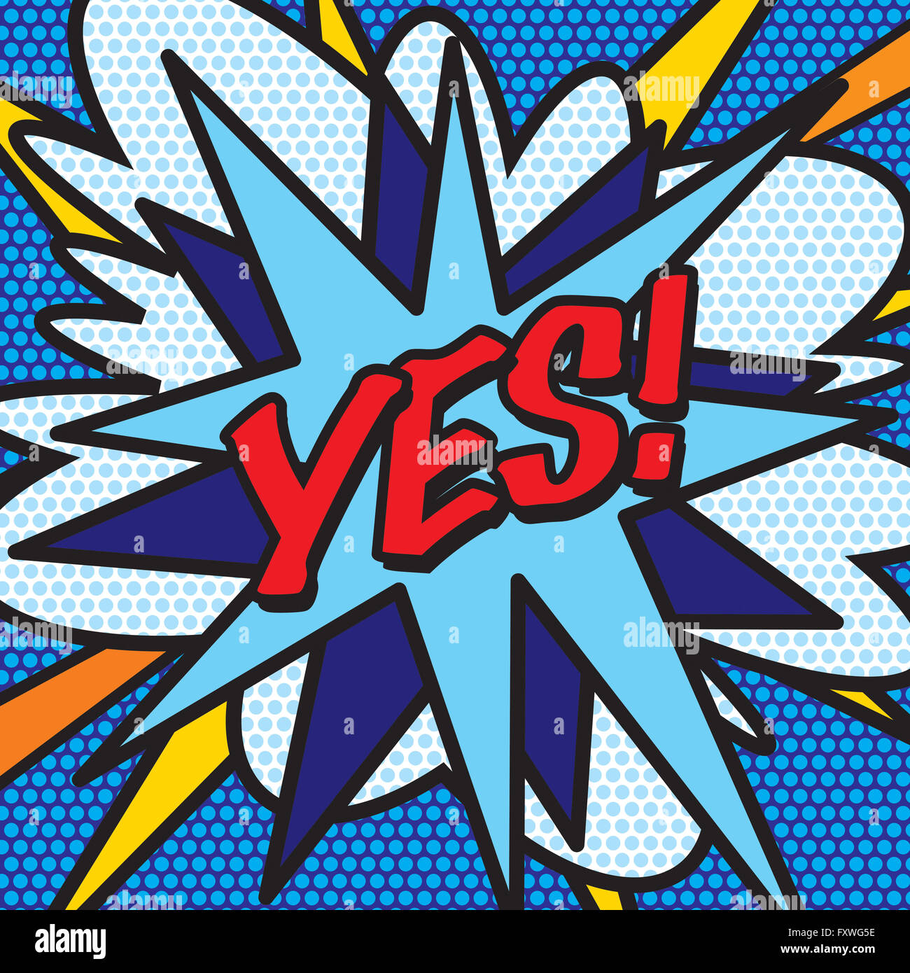 Comic Book Pop Art YES Stock Photo - Alamy