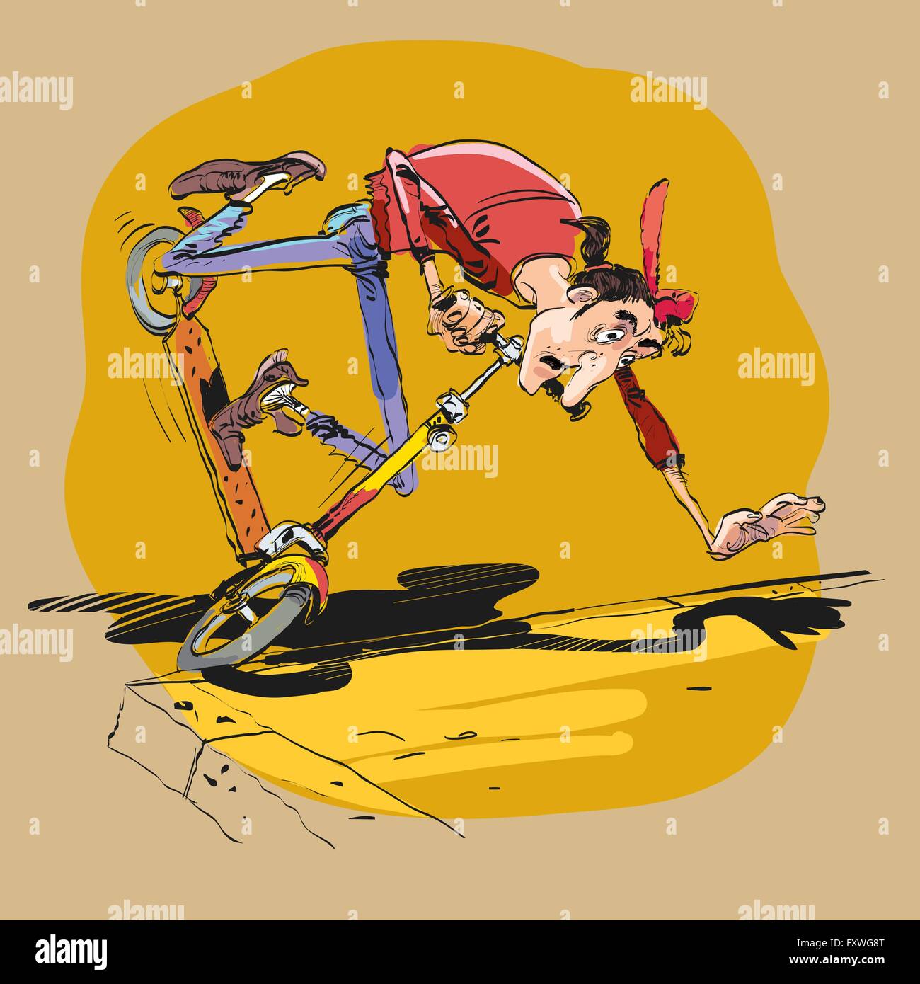 Falling from a scooter Stock Vector Image & Art - Alamy