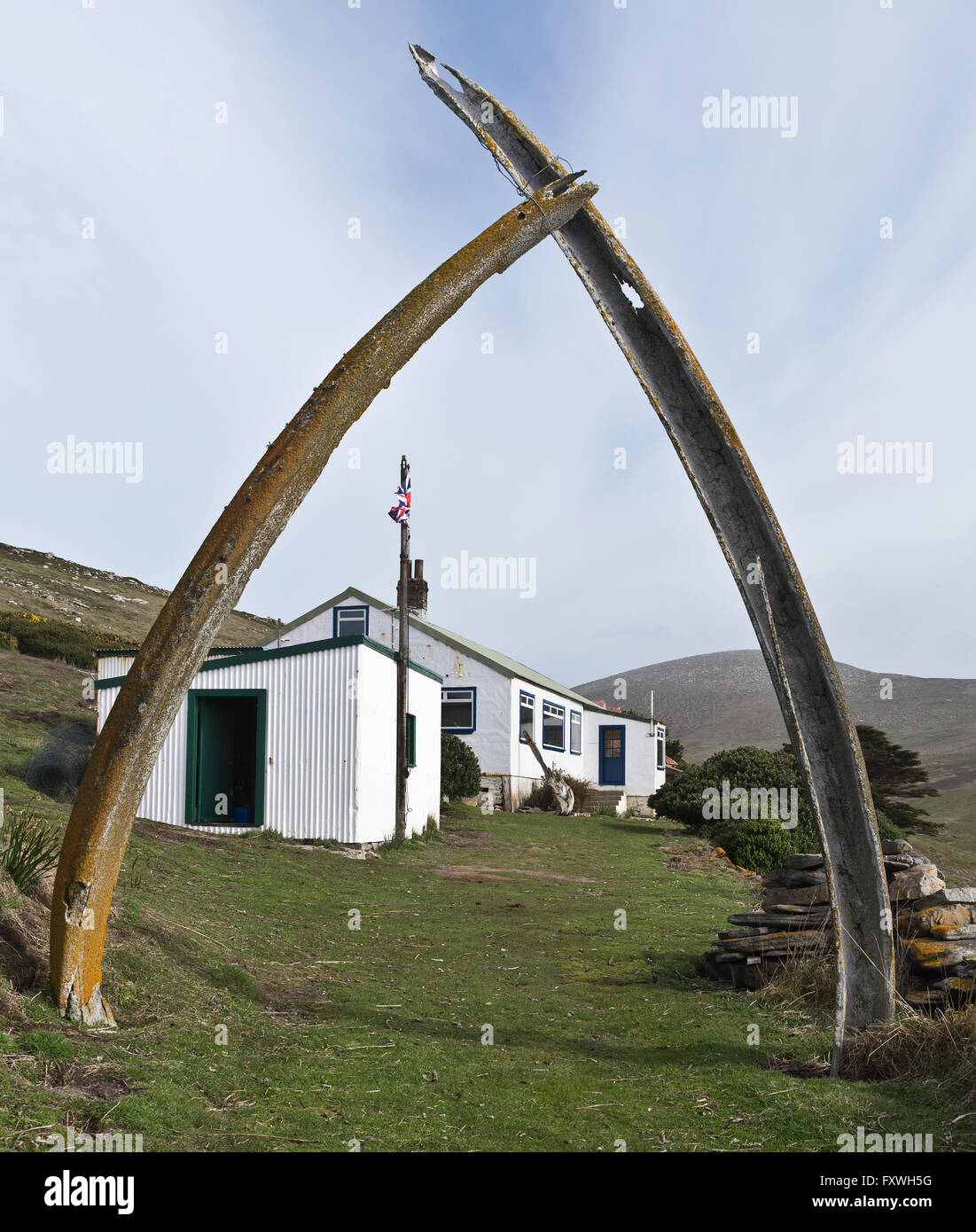 Whale bones forming an arched entrance to the garden of a cottage on ...