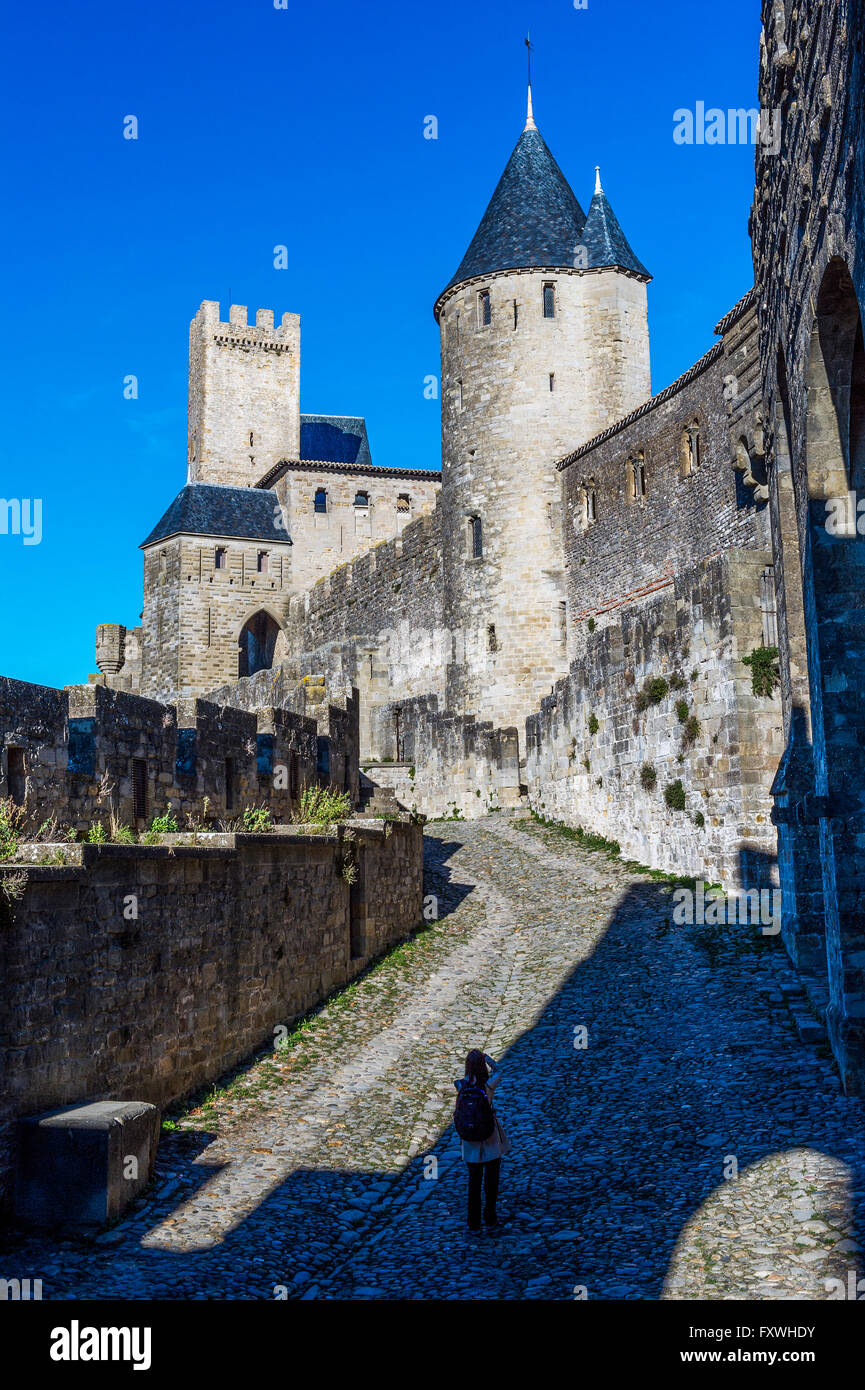 Europe. France. Languedoc-Roussillon. Aude. Carcassonne. La Cite. The ...