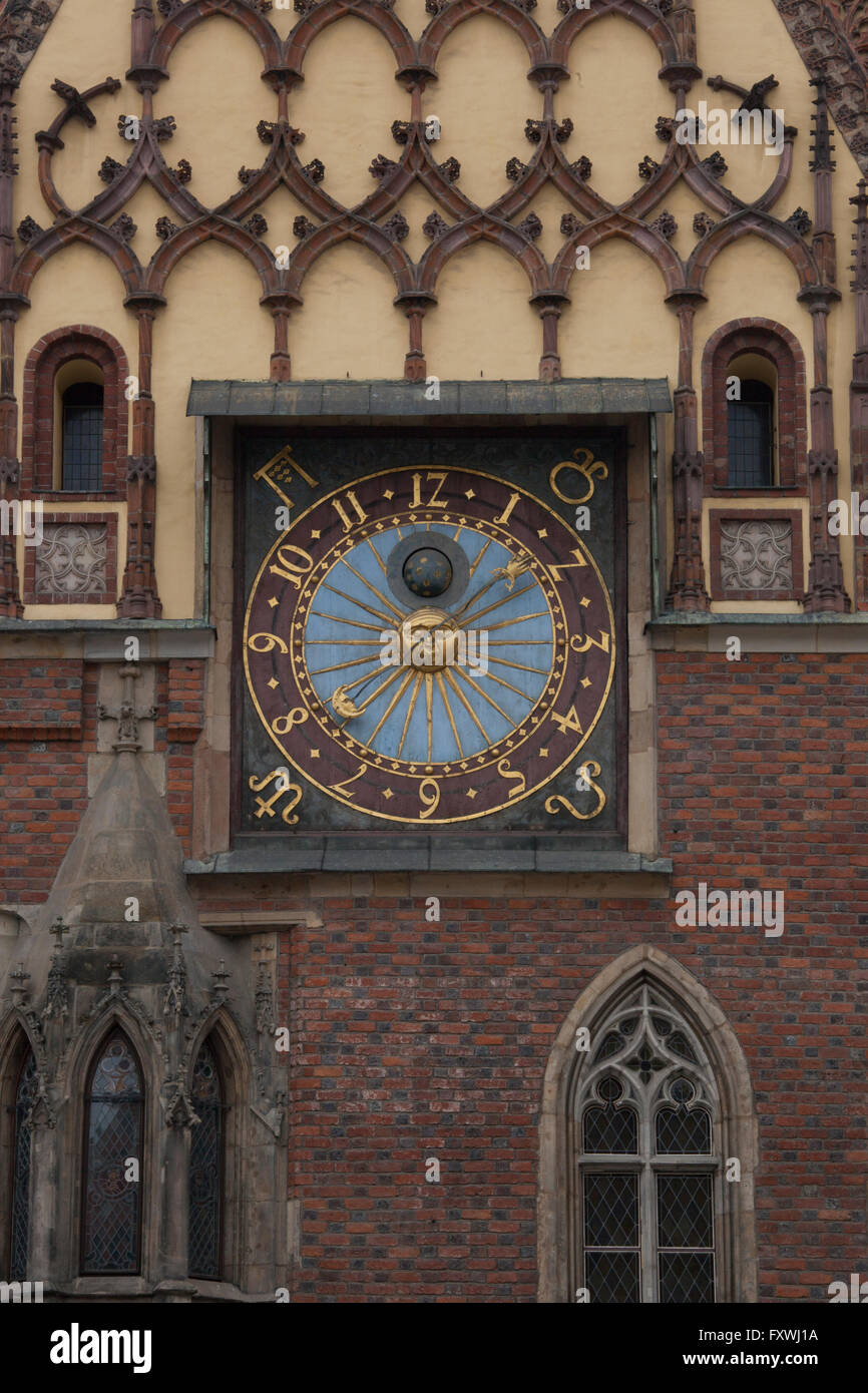 clock in wroclaw poland Stock Photo - Alamy