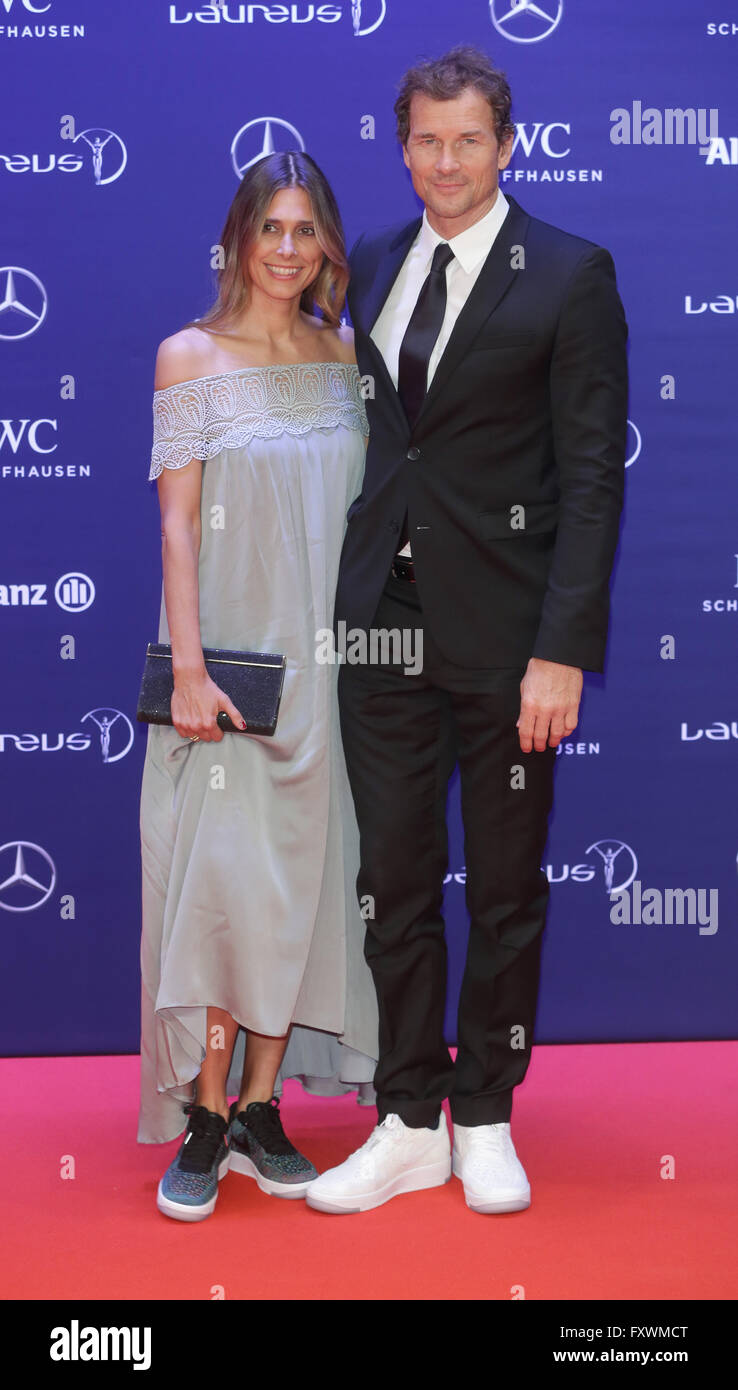 Berlin, Germany. 18th Apr, 2016. Jens and Conny Lehmann arrive at the ...