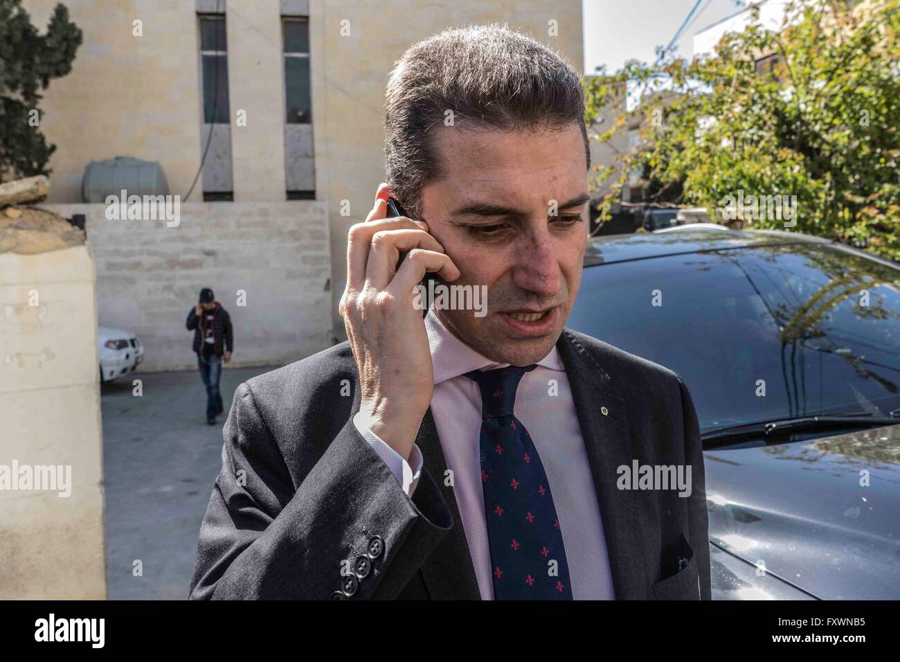 Beirut, Lebanon. 18th Apr, 2016. Lawyer Joe Karam, representing former ...