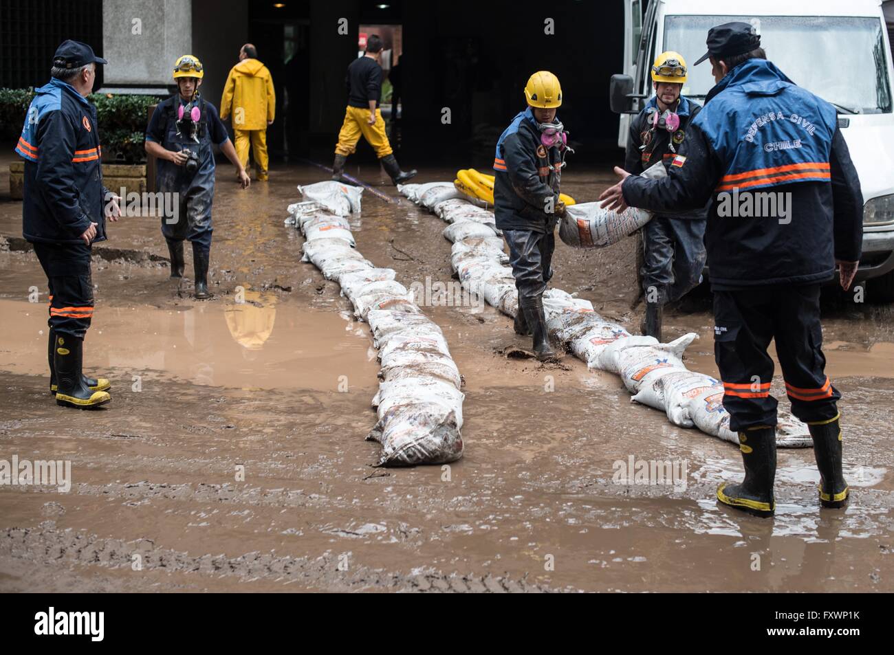 Santiago, Chile. 18th Apr, 2016. Staff members of the Chile's Civil ...