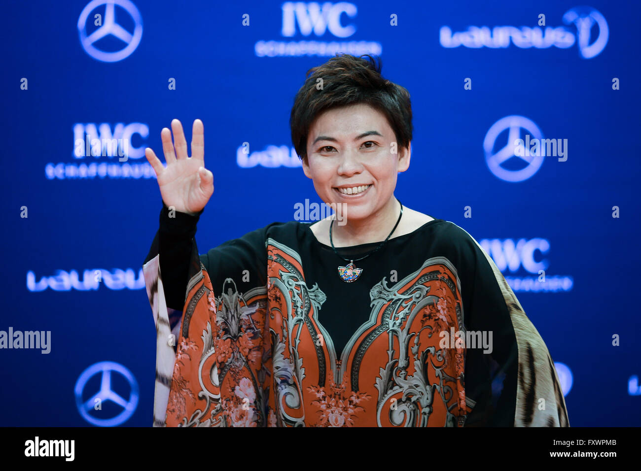 Berlin, Germany. 18th Apr, 2016. Former table tennis player Deng Yaping ...