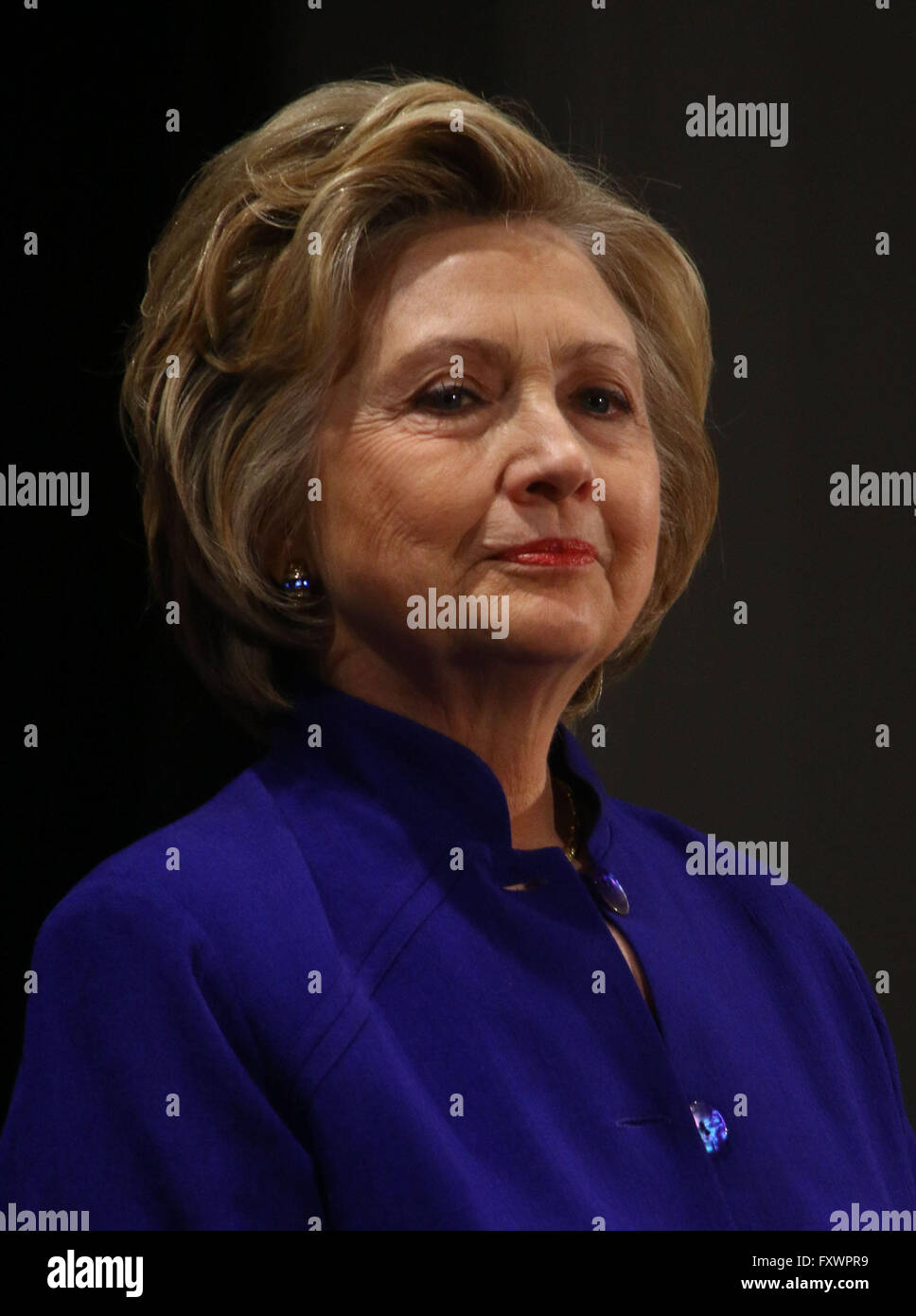 New York, USA. 18th Apr, 2016. Democratic Presidential hopeful HILLARY ...