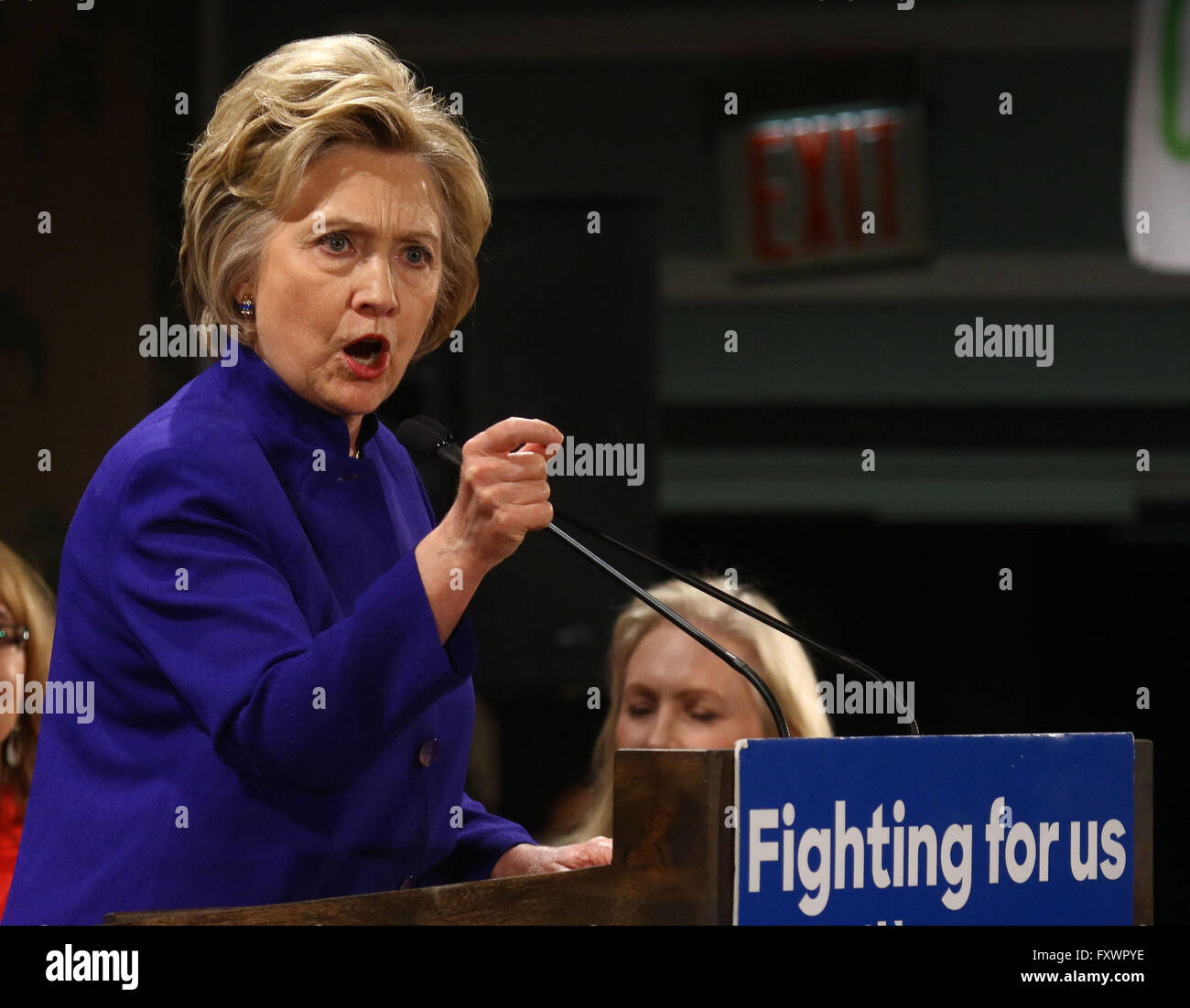 New York, USA. 18th Apr, 2016. Democratic Presidential hopeful HILLARY ...