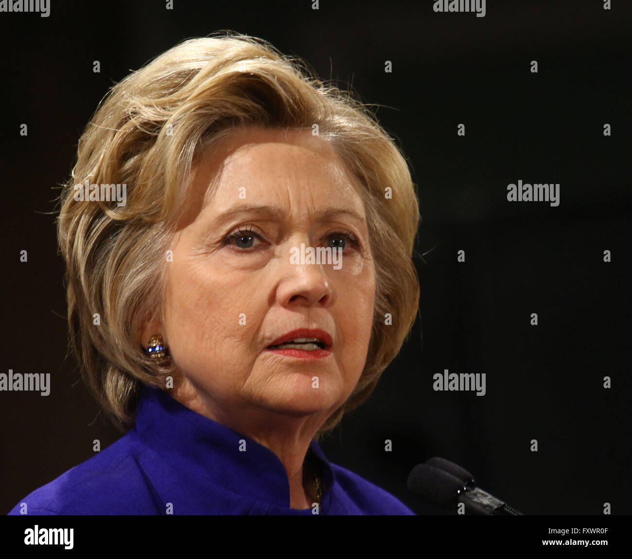 New York, USA. 18th Apr, 2016. Democratic Presidential hopeful HILLARY ...