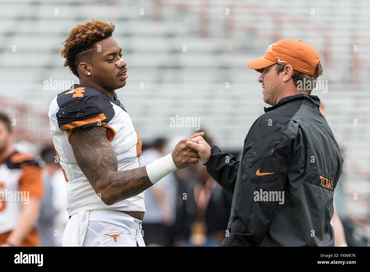 April 16, 2016: Texas Longhorns safety DeShon Elliott (4) and Texas ...