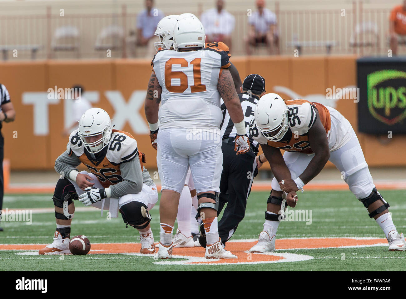 April 16, 2016: Texas Longhorns offensive lineman Zach Shackelford (56 ...