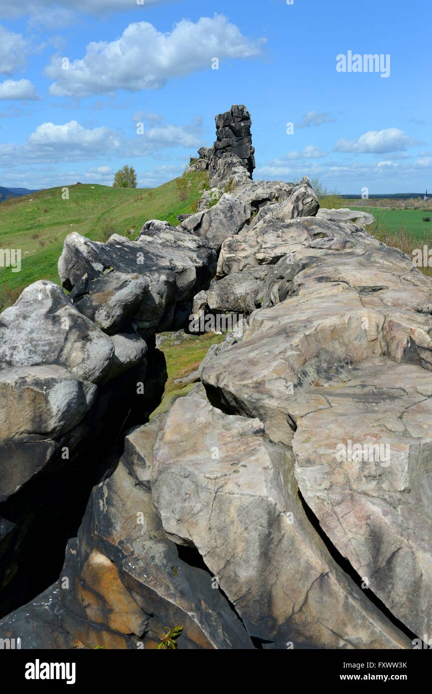 The mystic so calles devils wall (Teufelsmauer), Germany, near the city ...