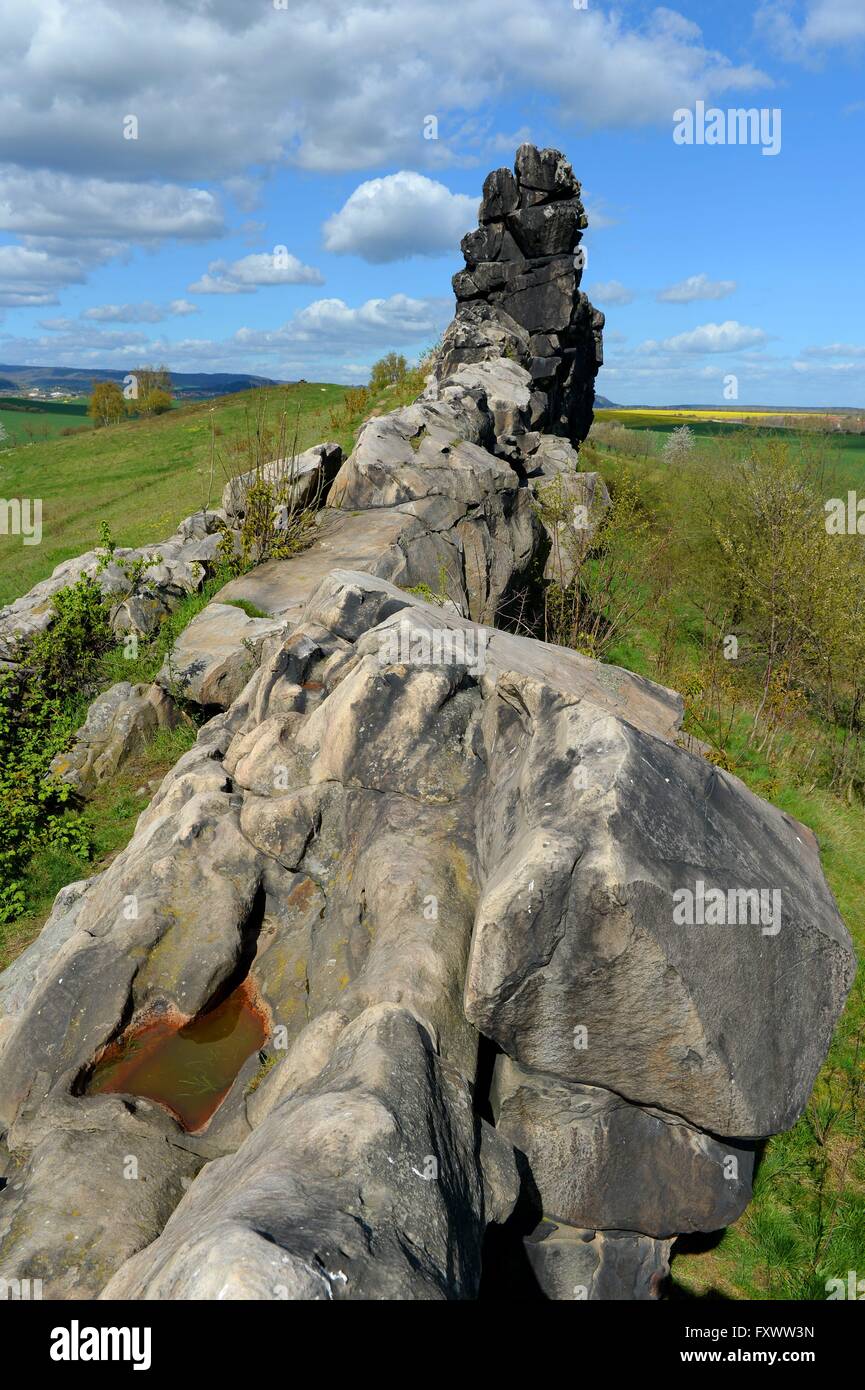 The mystic so calles devils wall (Teufelsmauer), Germany, near the city ...