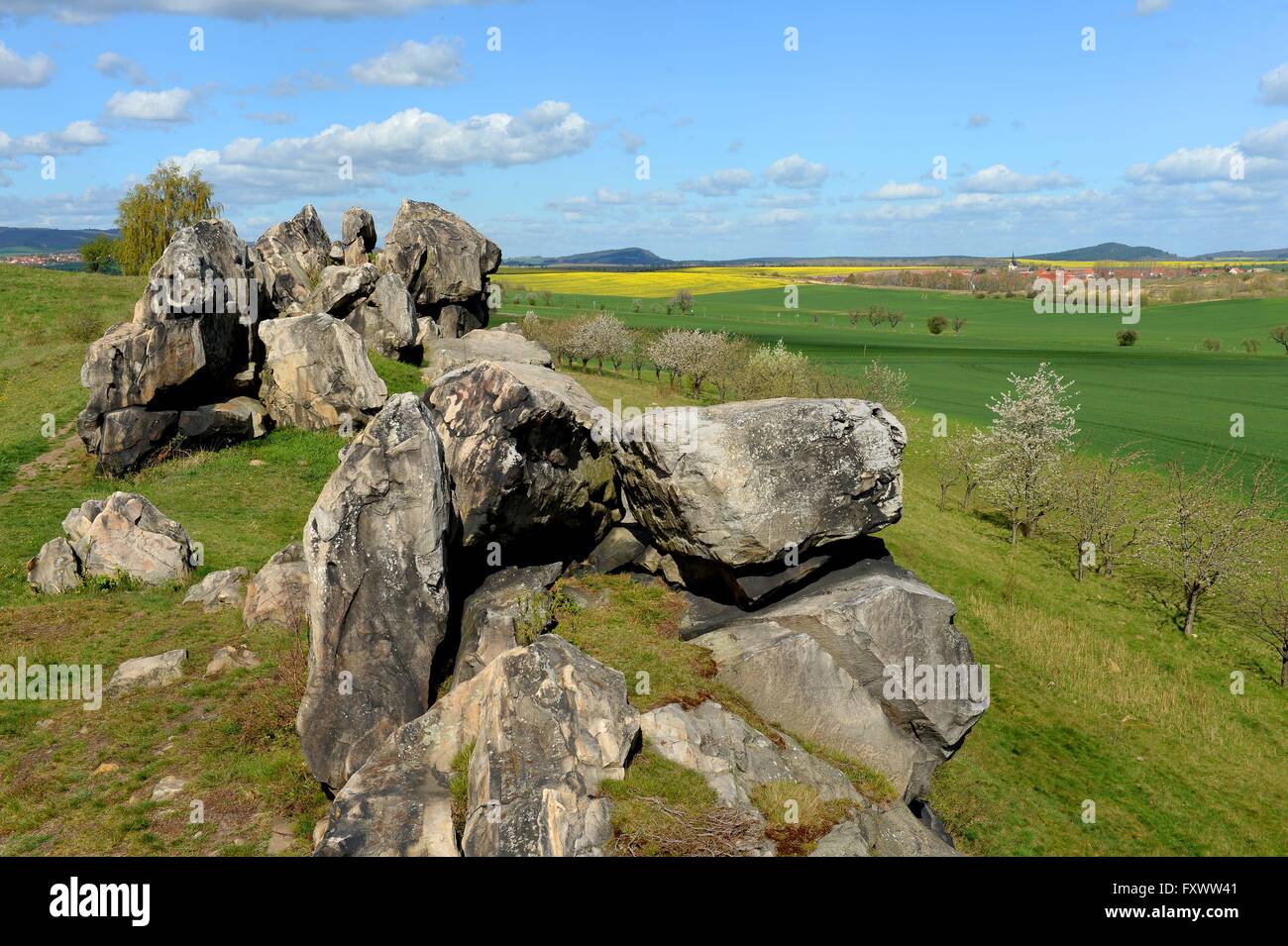 The mystic so calles devils wall (Teufelsmauer), Germany, near the city ...