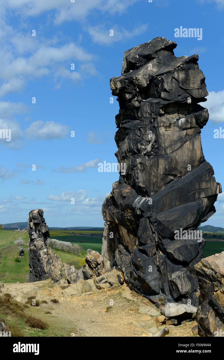 The mystic so calles devils wall (Teufelsmauer), Germany, near the city ...