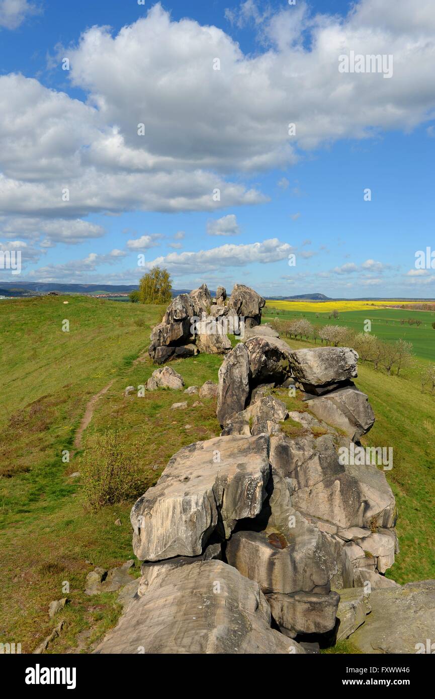 The mystic so calles devils wall (Teufelsmauer), Germany, near the city ...