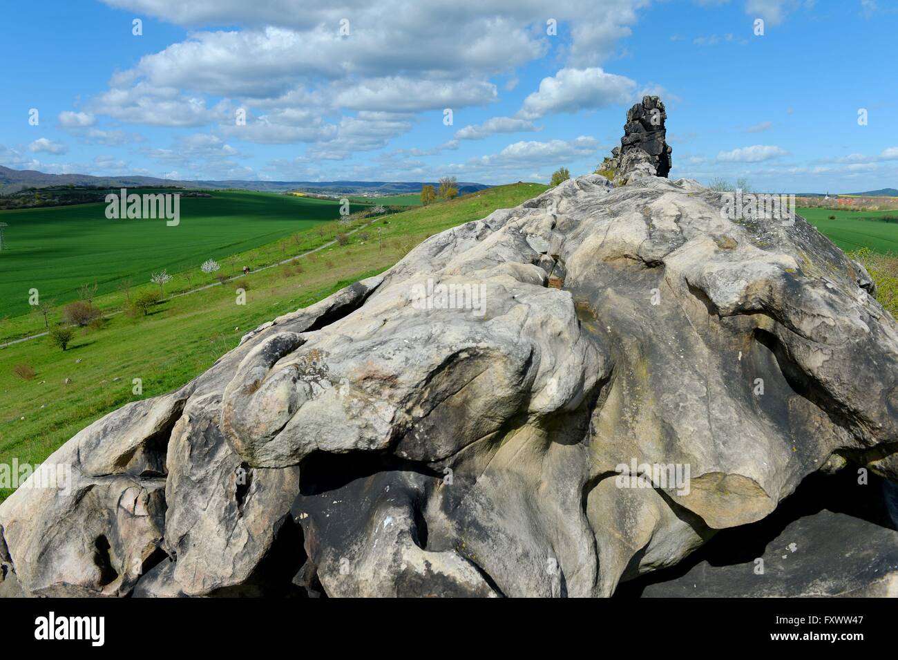 The mystic so calles devils wall (Teufelsmauer), Germany, near the city ...