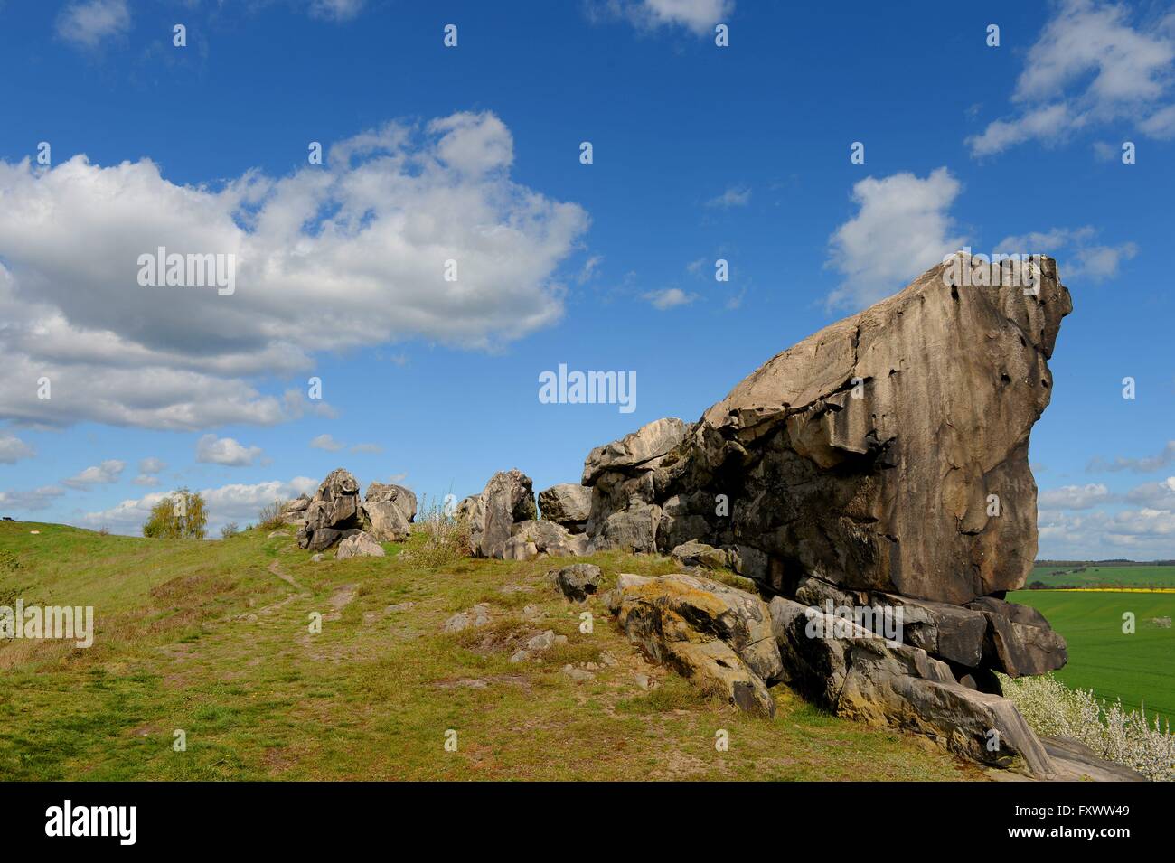 The mystic so calles devils wall (Teufelsmauer), Germany, near the city ...