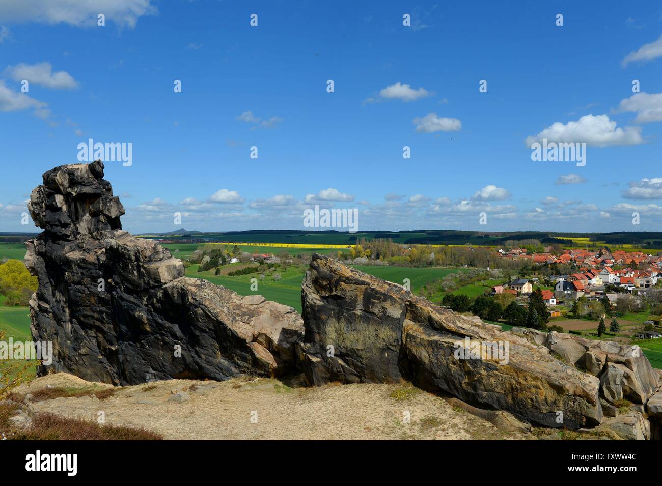 The mystic so calles devils wall (Teufelsmauer), Germany, near the city ...