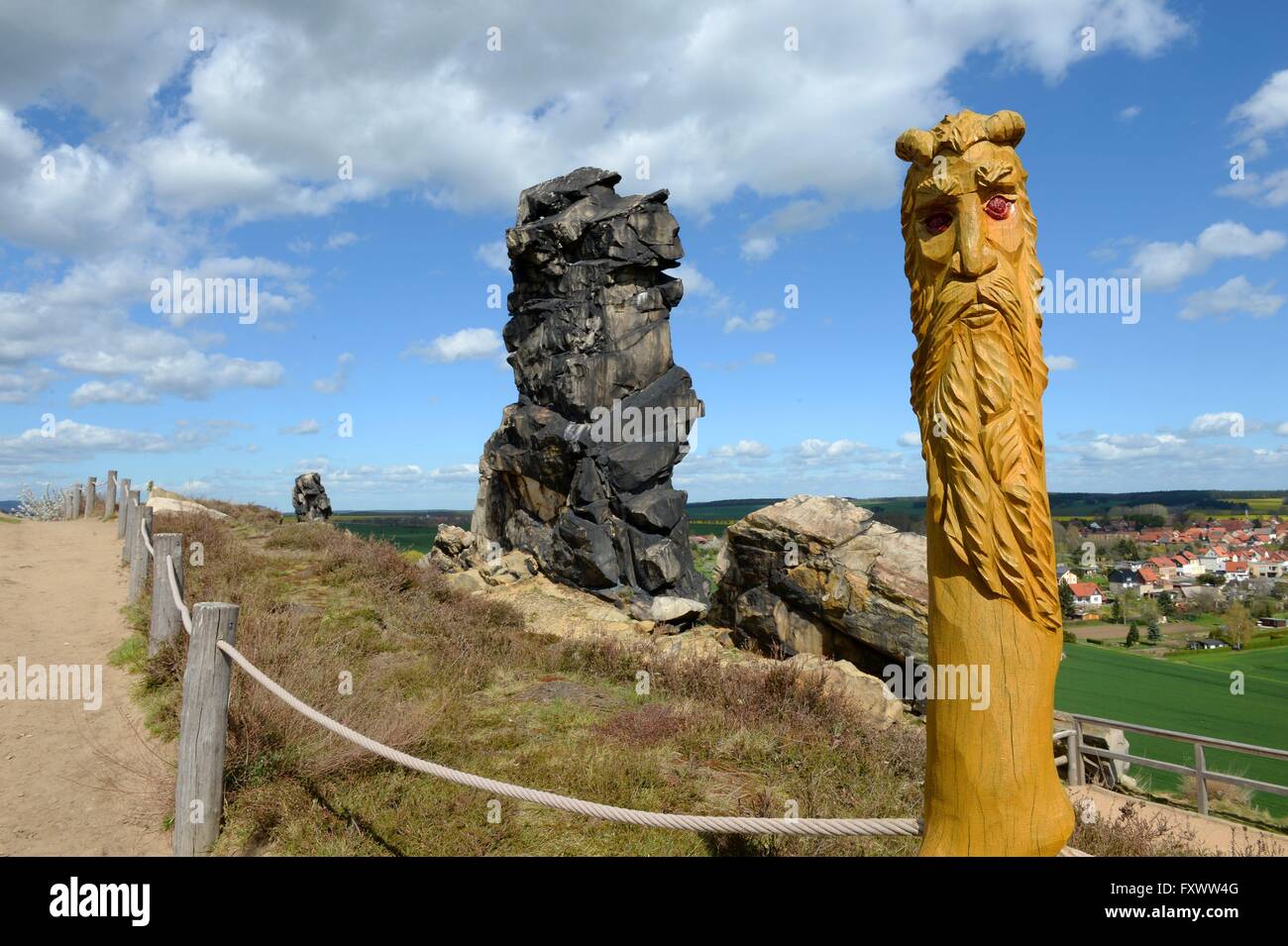 The mystic so calles devils wall (Teufelsmauer), Germany, near the city ...