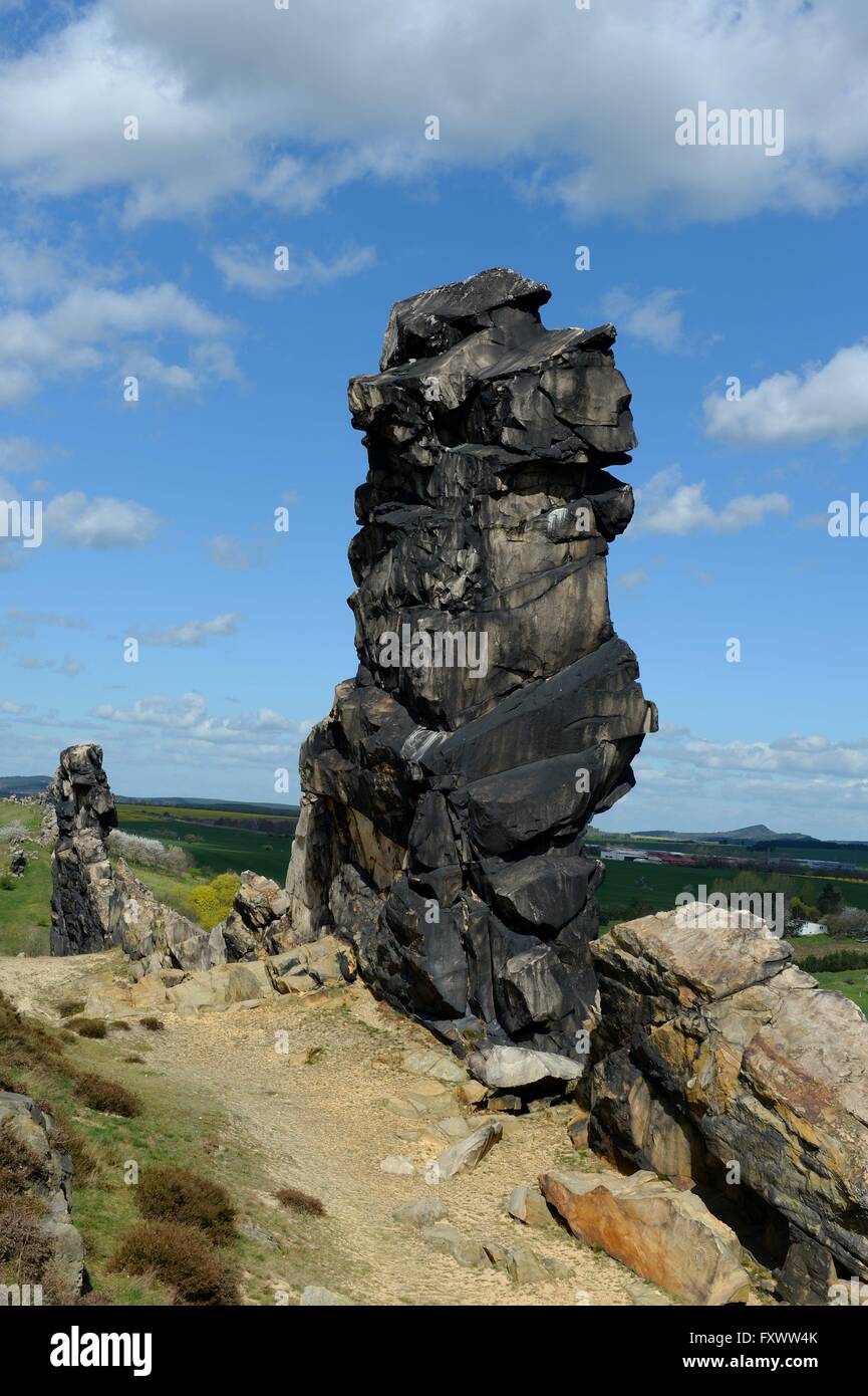 The mystic so calles devils wall (Teufelsmauer), Germany, near the city ...