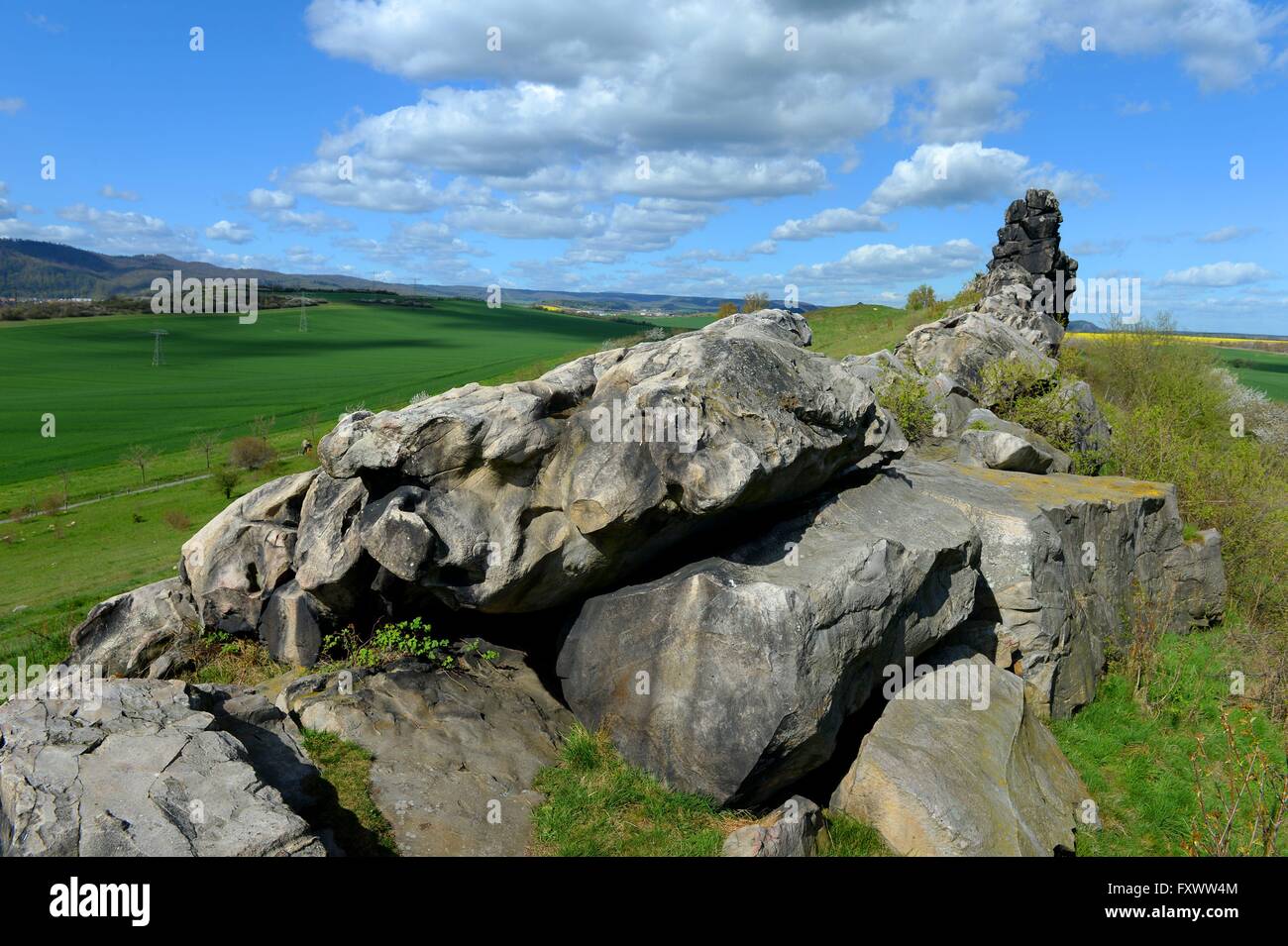 The mystic so calles devils wall (Teufelsmauer), Germany, near the city ...
