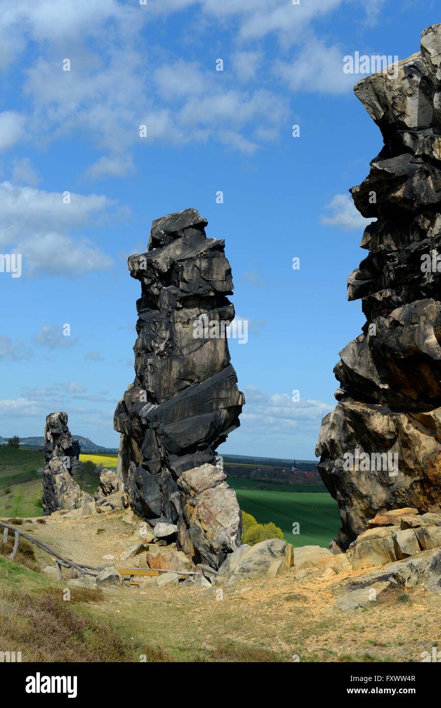 The mystic so calles devils wall (Teufelsmauer), Germany, near the city ...
