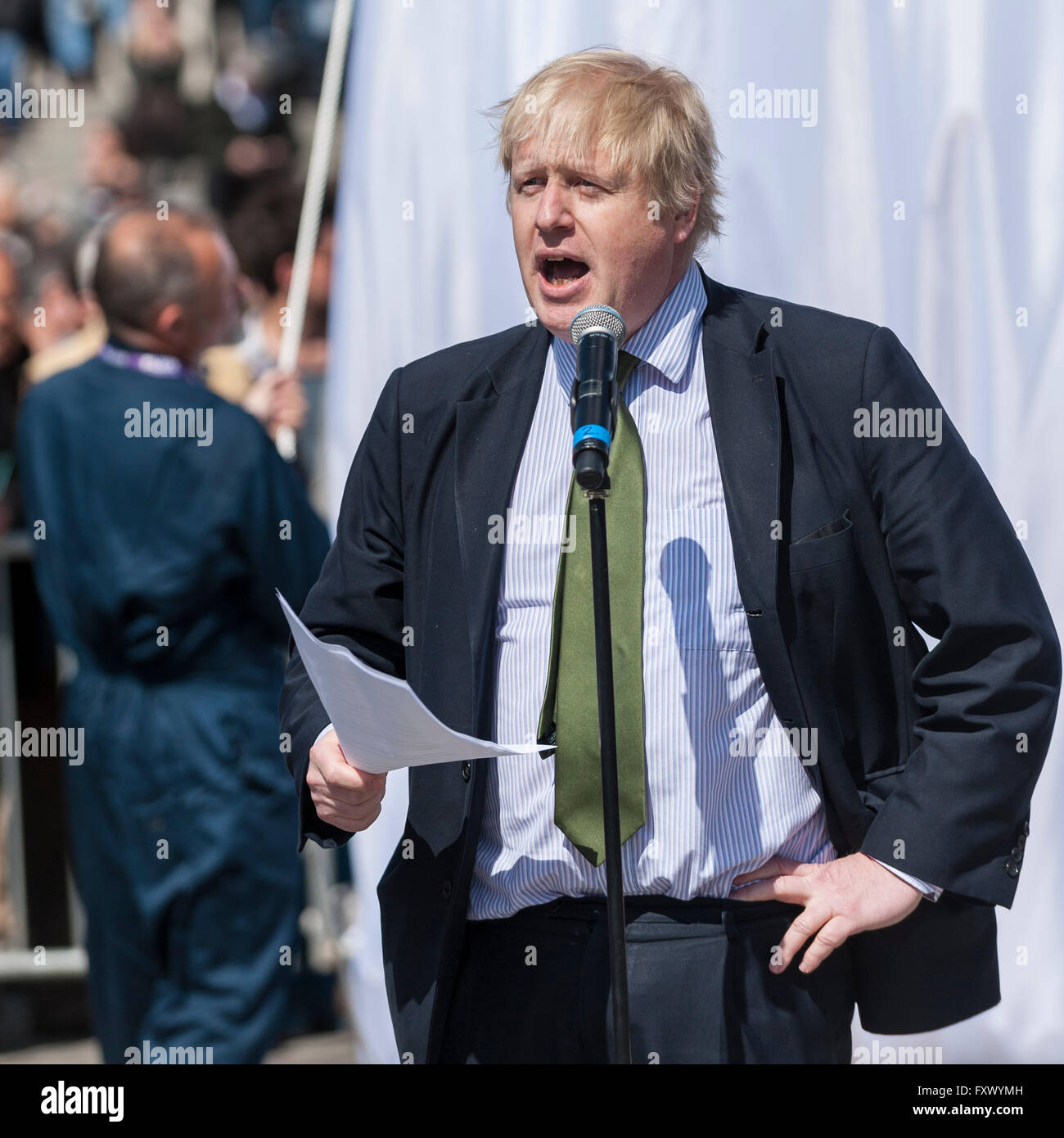 London, UK. 19 April 2016. Boris Johnson, Mayor of London, unveils a ...