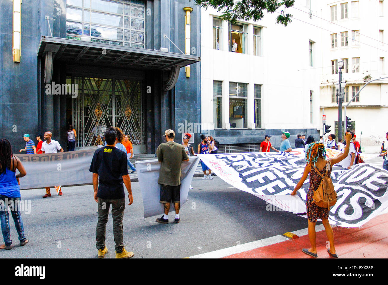 SAO PAULO, Brazil - 04/19/2016: YOUTH PROTEST IN FRONT OF SSP - About ...