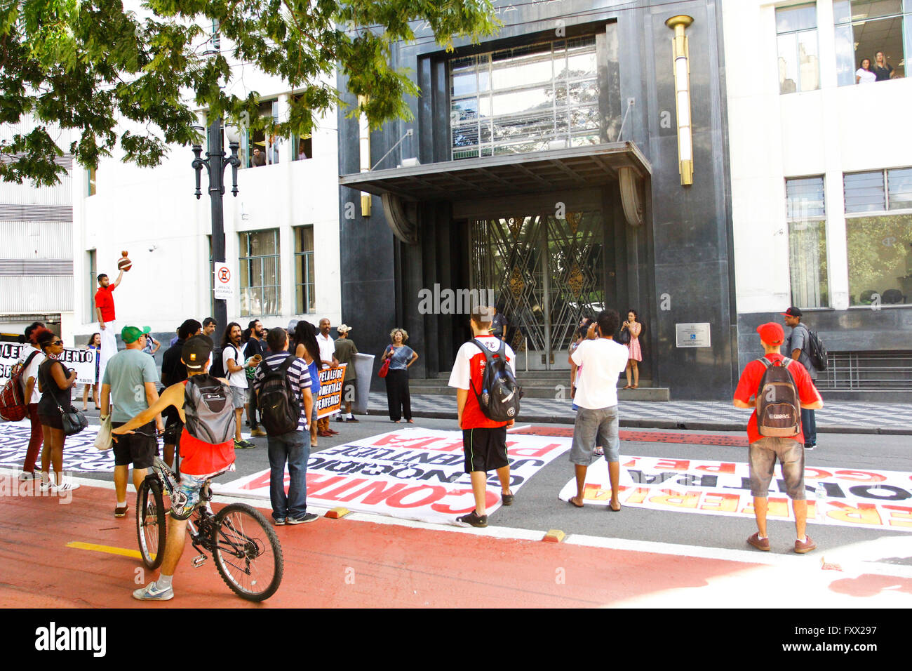SAO PAULO, Brazil - 04/19/2016: YOUTH PROTEST IN FRONT OF SSP - About ...