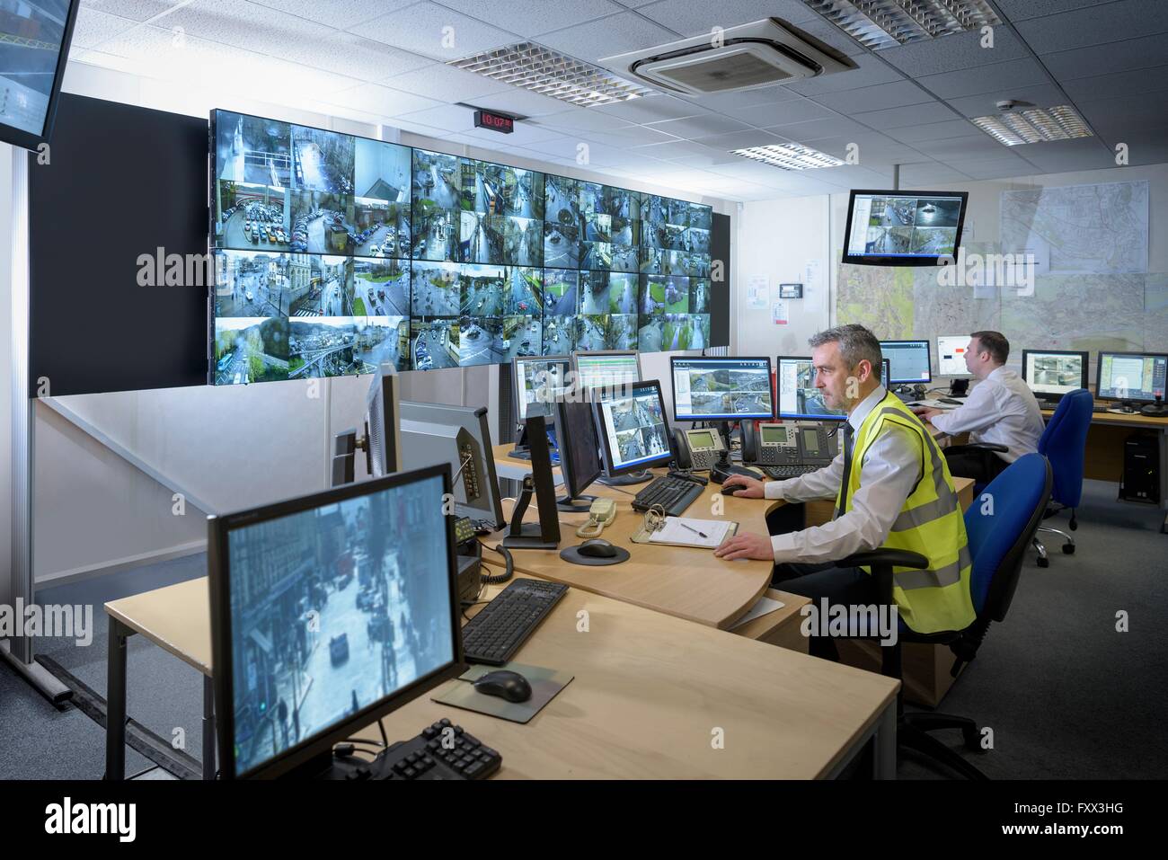 Security monitoring control room hi-res stock photography and images ...