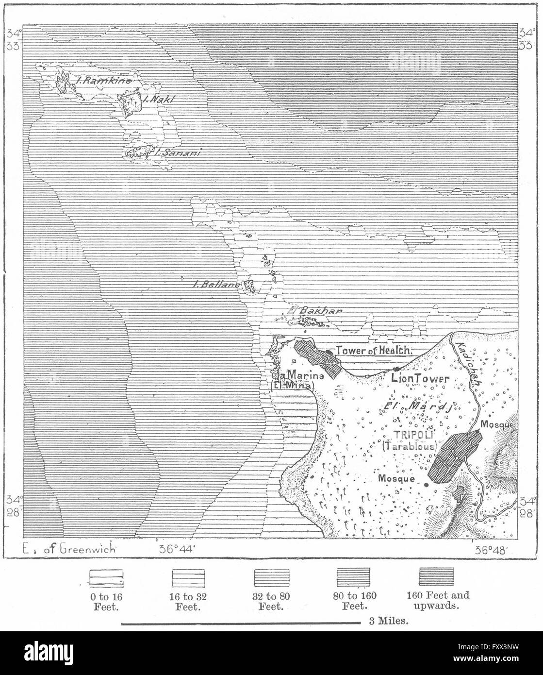 Antique map of lebanon Black and White Stock Photos & Images - Alamy