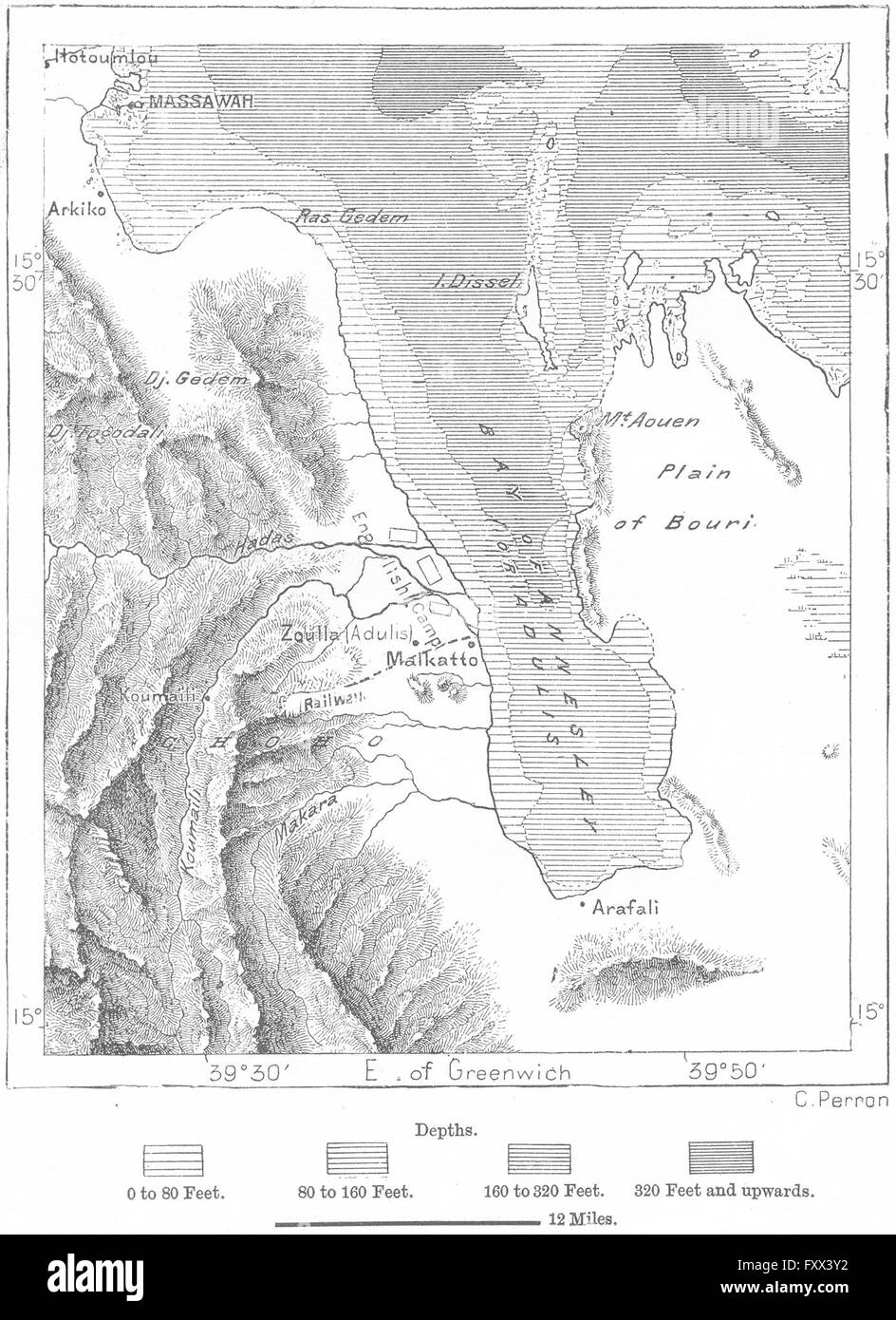 ERITREA: Gulf of Zula, sketch map, c1885 Stock Photo - Alamy