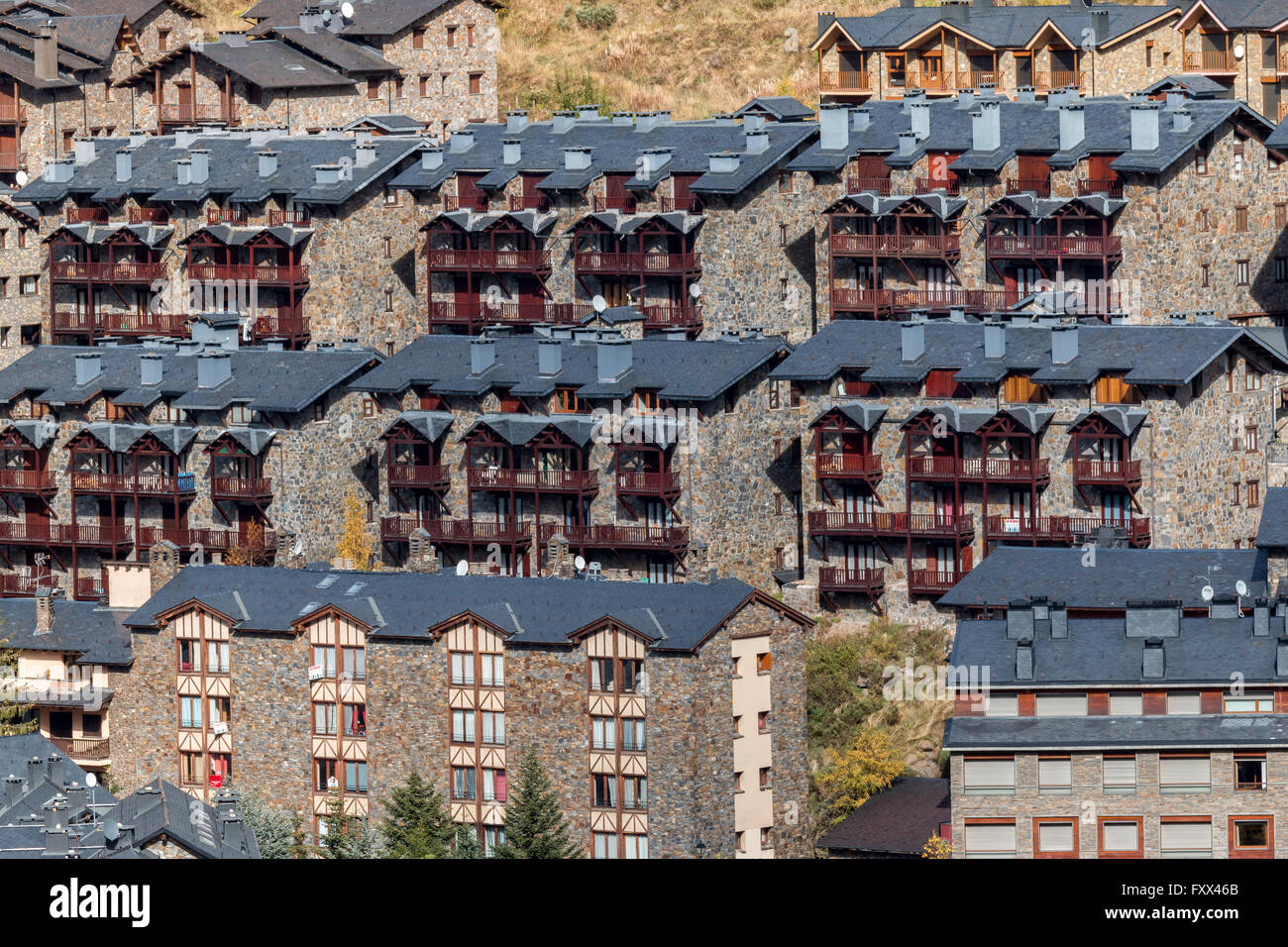 Typical buildings in Andorra Stock Photo - Alamy