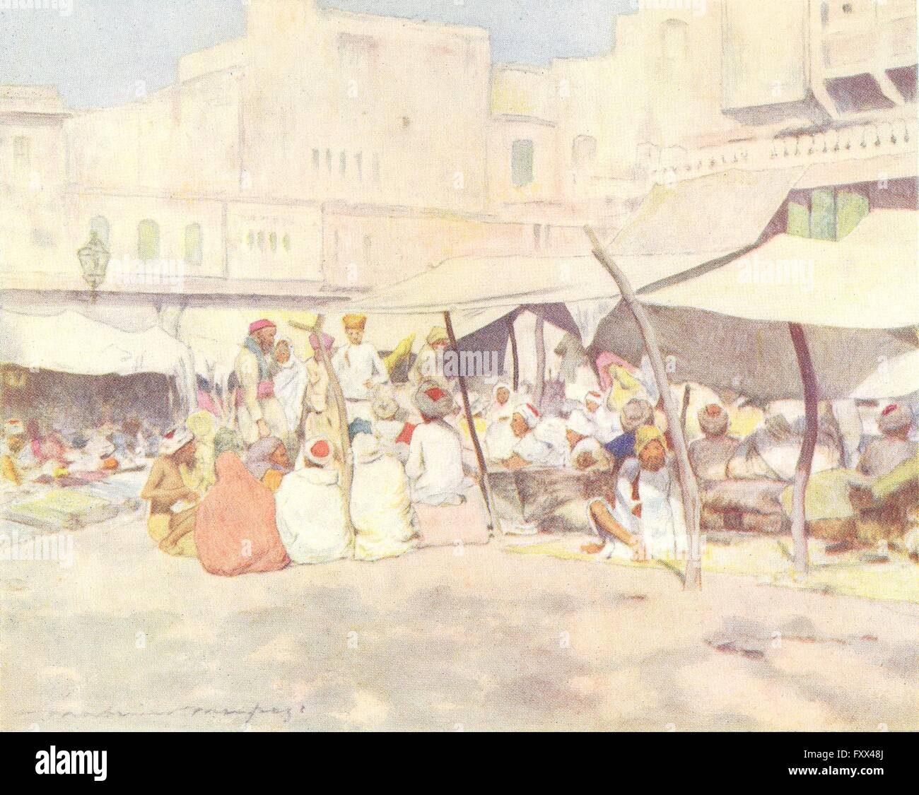INDIA: In the market-place, Jaipur, antique print 1905 Stock Photo - Alamy