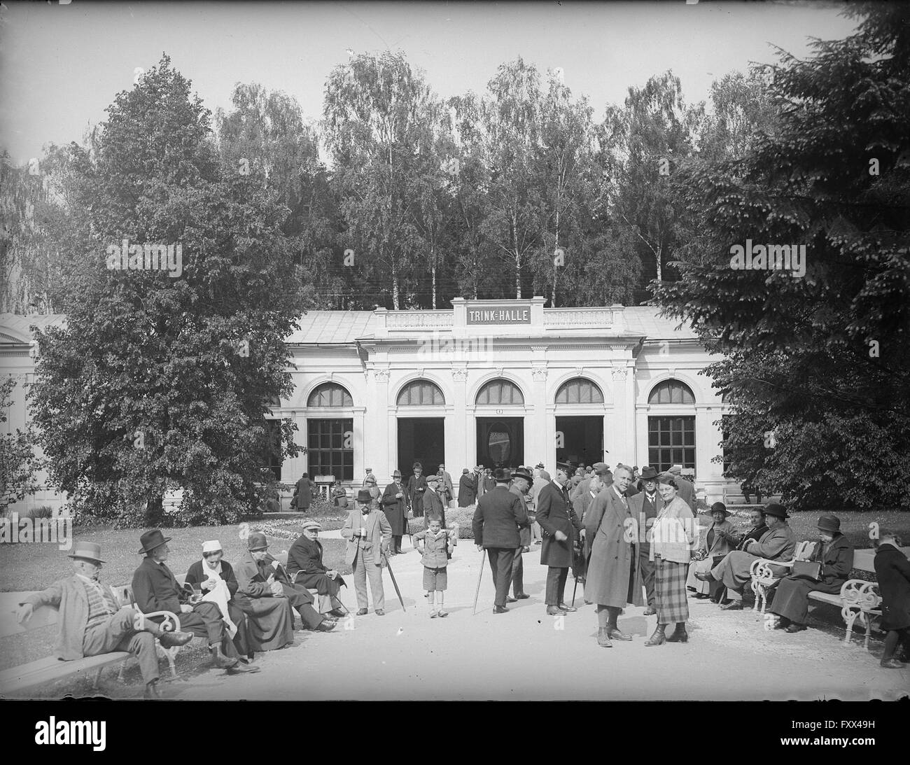 Spa hall building Black and White Stock Photos & Images - Alamy