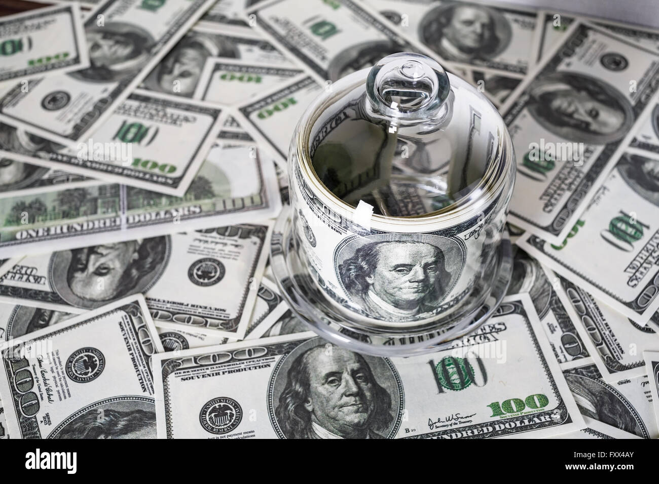 100 dollar bills jar High Resolution Stock Photography and Images - Alamy