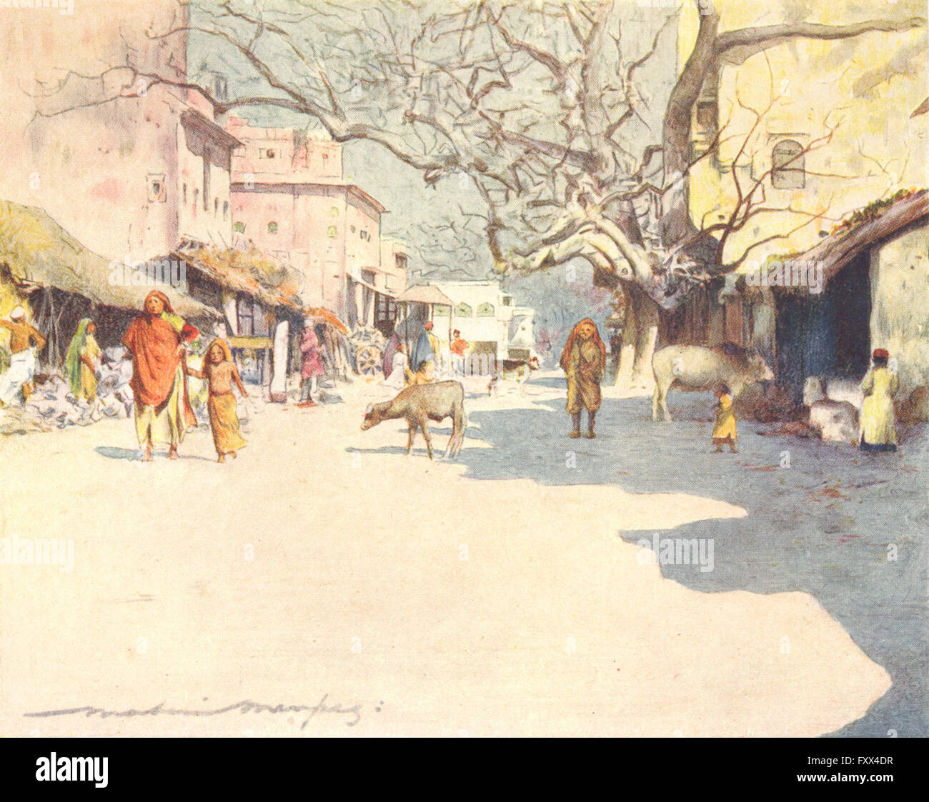 INDIA: Mid-day, Jaipur, antique print 1905 Stock Photo - Alamy
