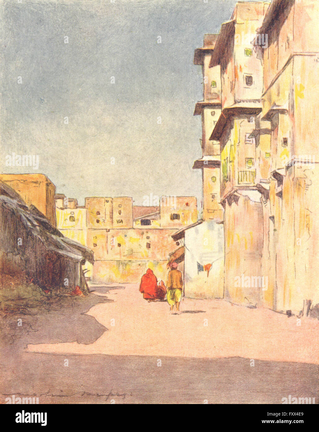 INDIA: A street in Jaipur, antique print 1905 Stock Photo - Alamy