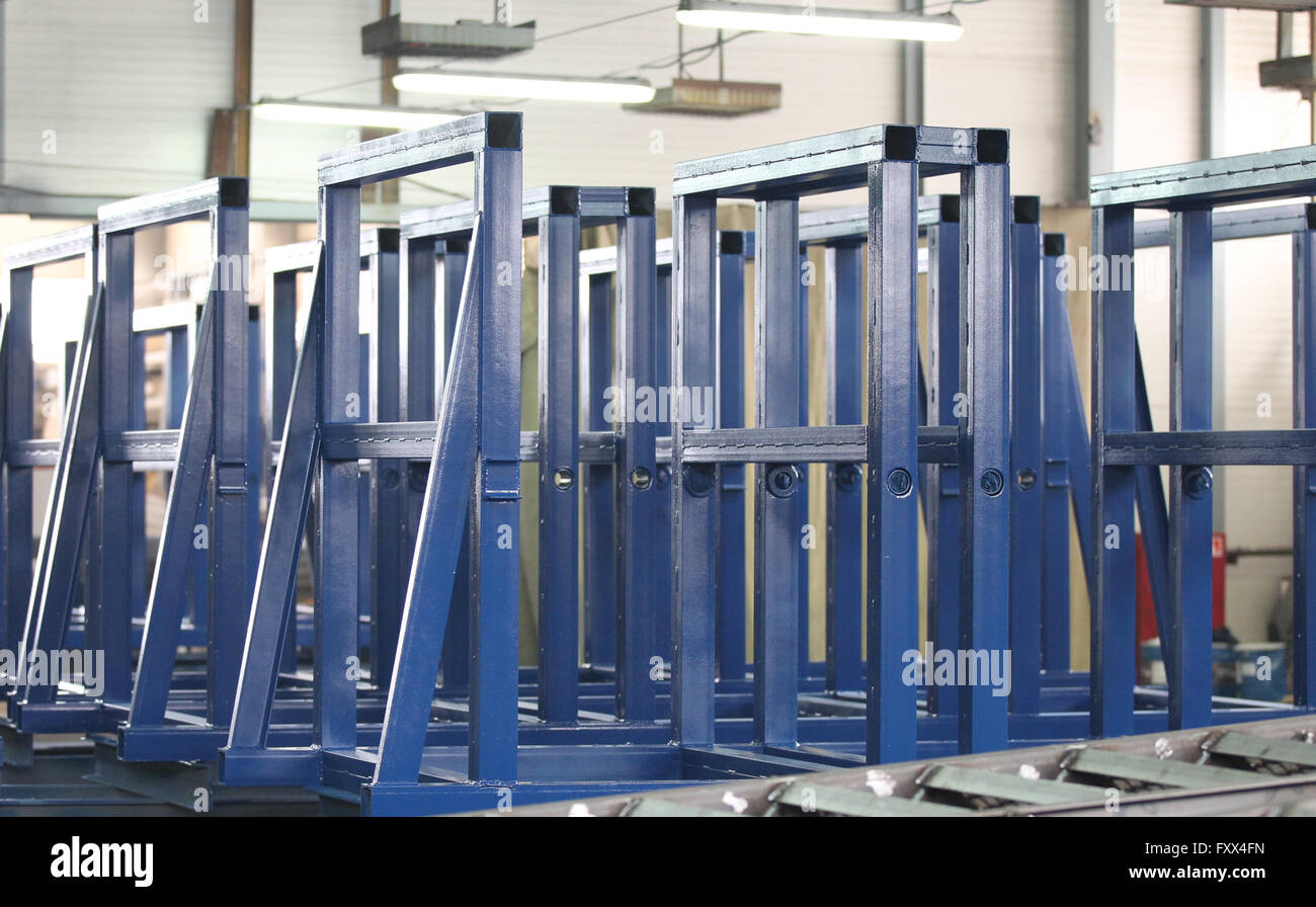 various elements of steel structures for further assembly Stock Photo ...