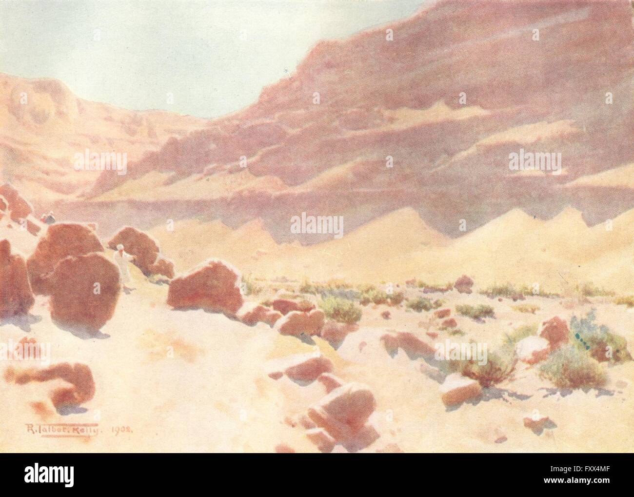 EGYPT: A wadi in the Mokattam Hills, antique print 1912 Stock Photo - Alamy