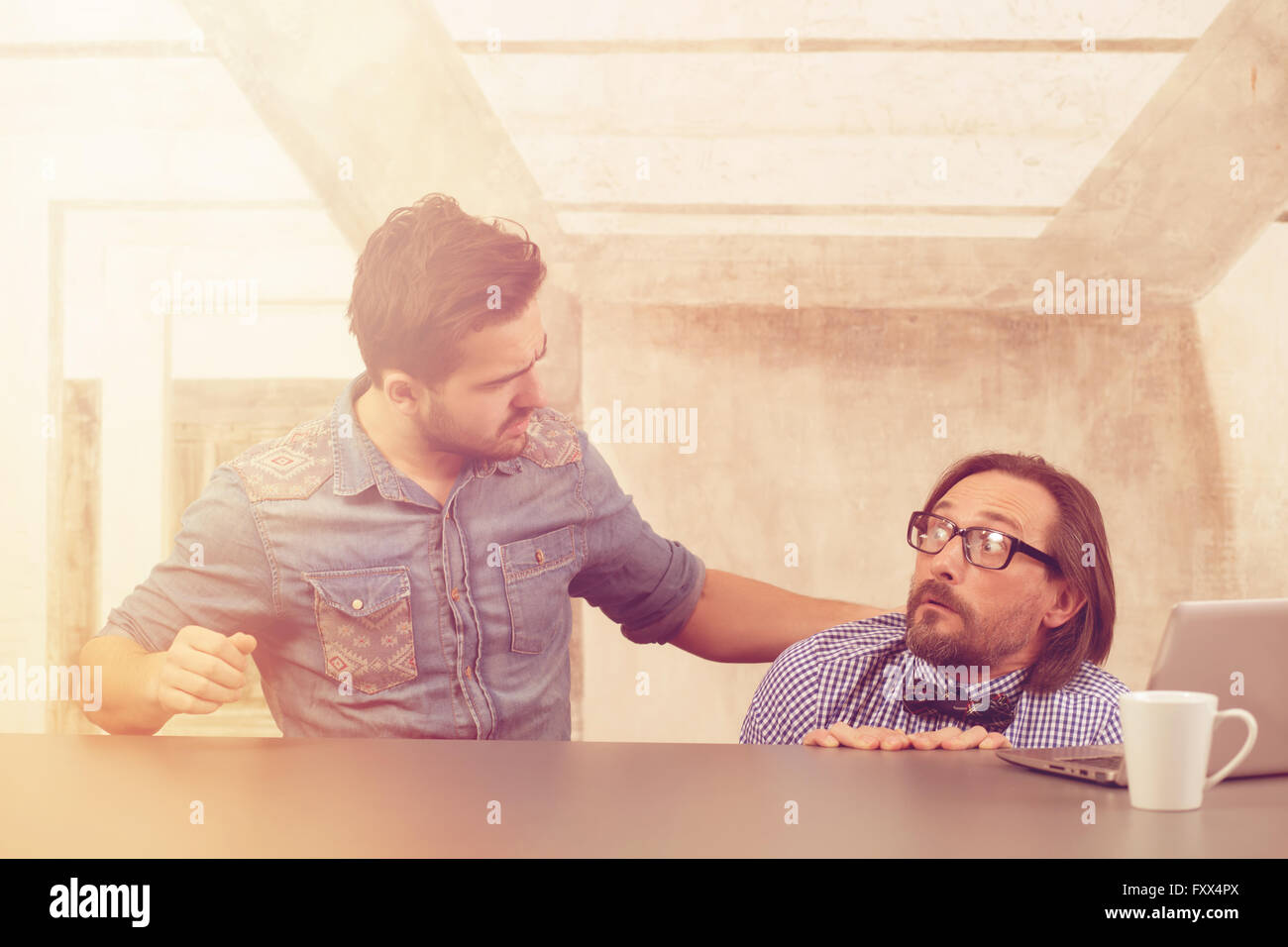 Boss and worker Stock Photo - Alamy