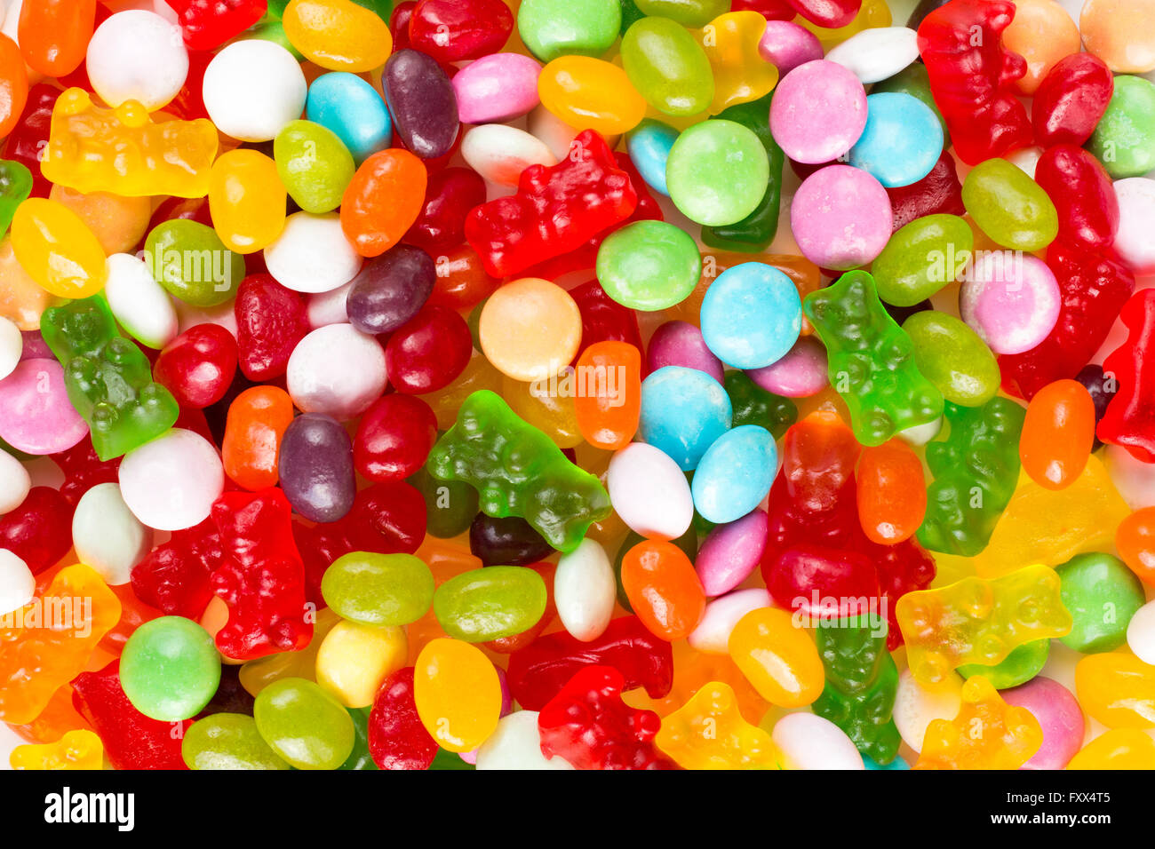 Assorted mix of colorful candies and jellies Stock Photo - Alamy