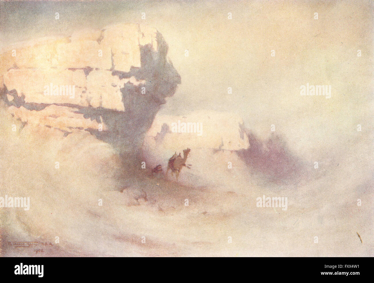 EGYPT: A Sandstorm, antique print 1912 Stock Photo - Alamy