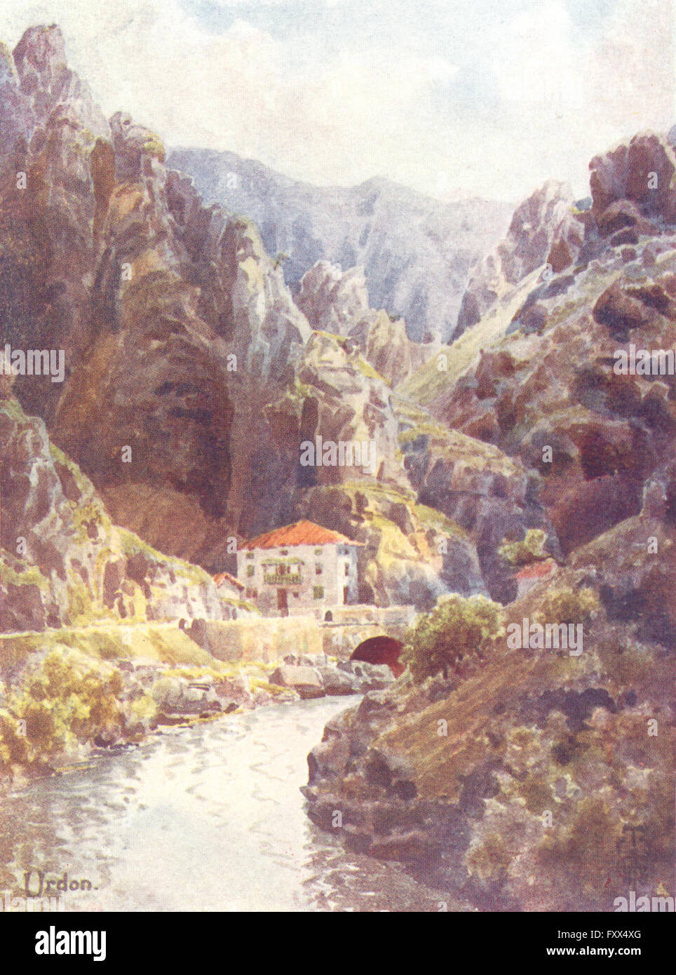 SPAIN: Deva George: Urdon, antique print 1906 Stock Photo - Alamy