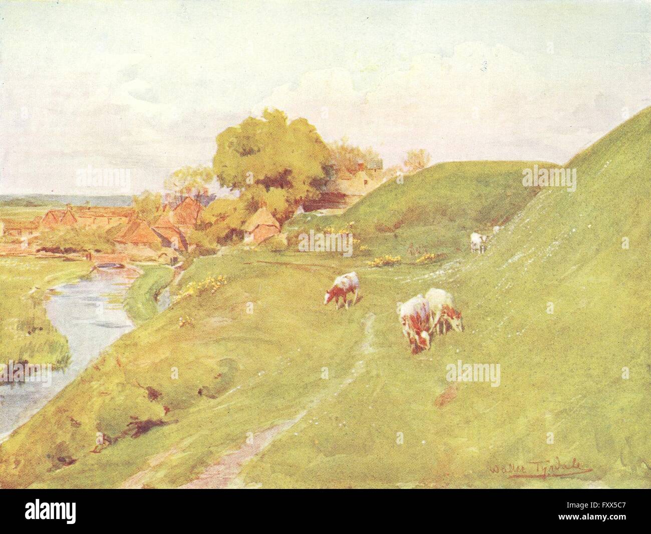 DORSET: Walls of Wareham, antique print 1906 Stock Photo - Alamy