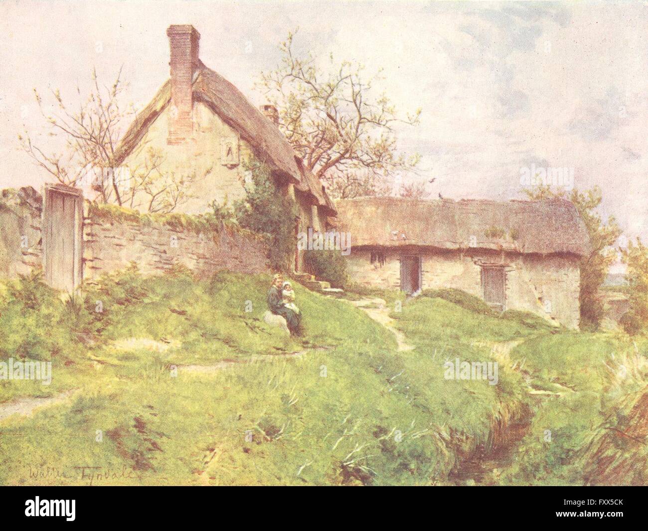 LONDON: A Cottages at Sutton Poyntz, Weymouth, antique print 1906 Stock ...