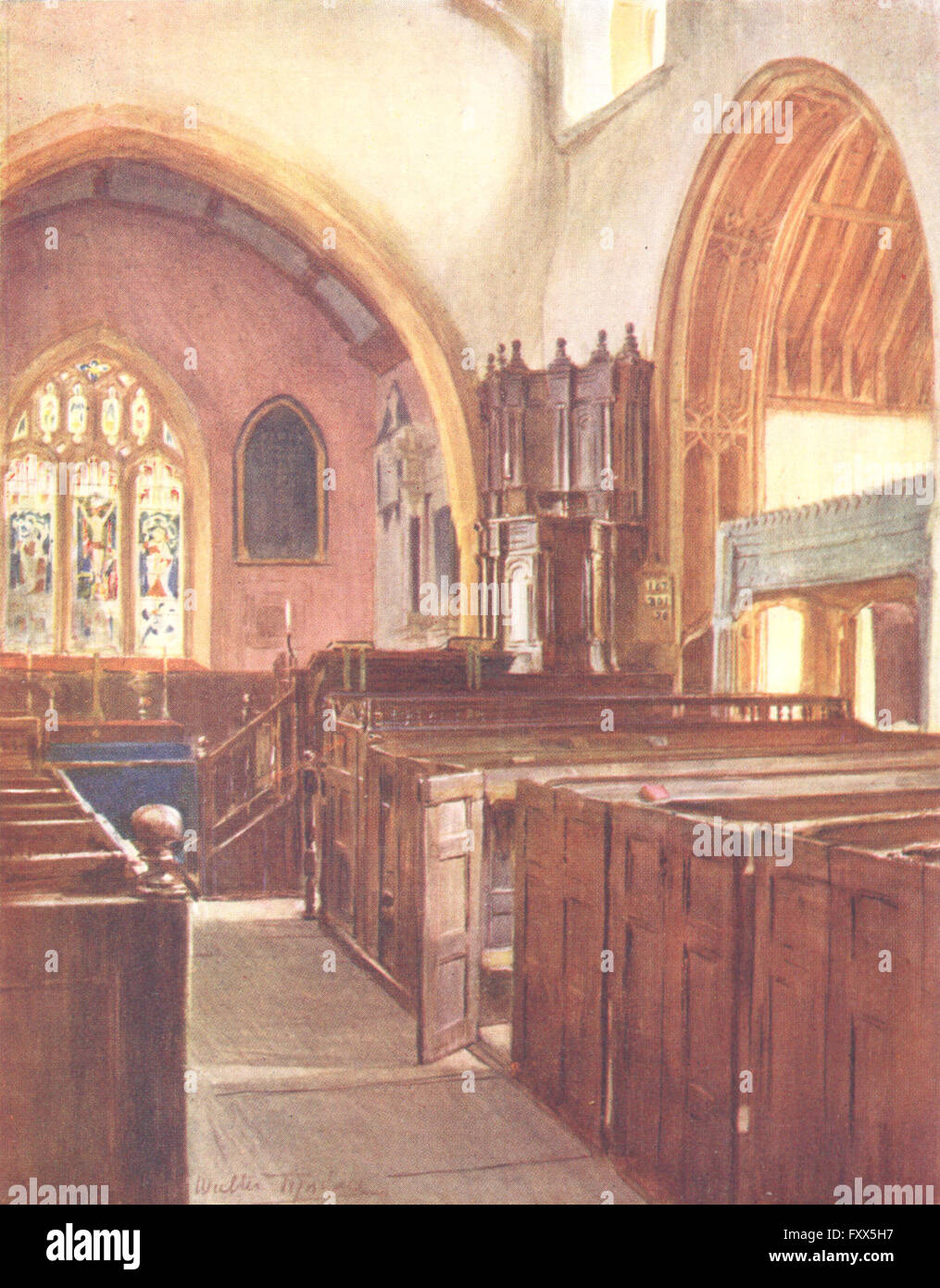 DORSET: Puddletown Church, antique print 1906 Stock Photo - Alamy