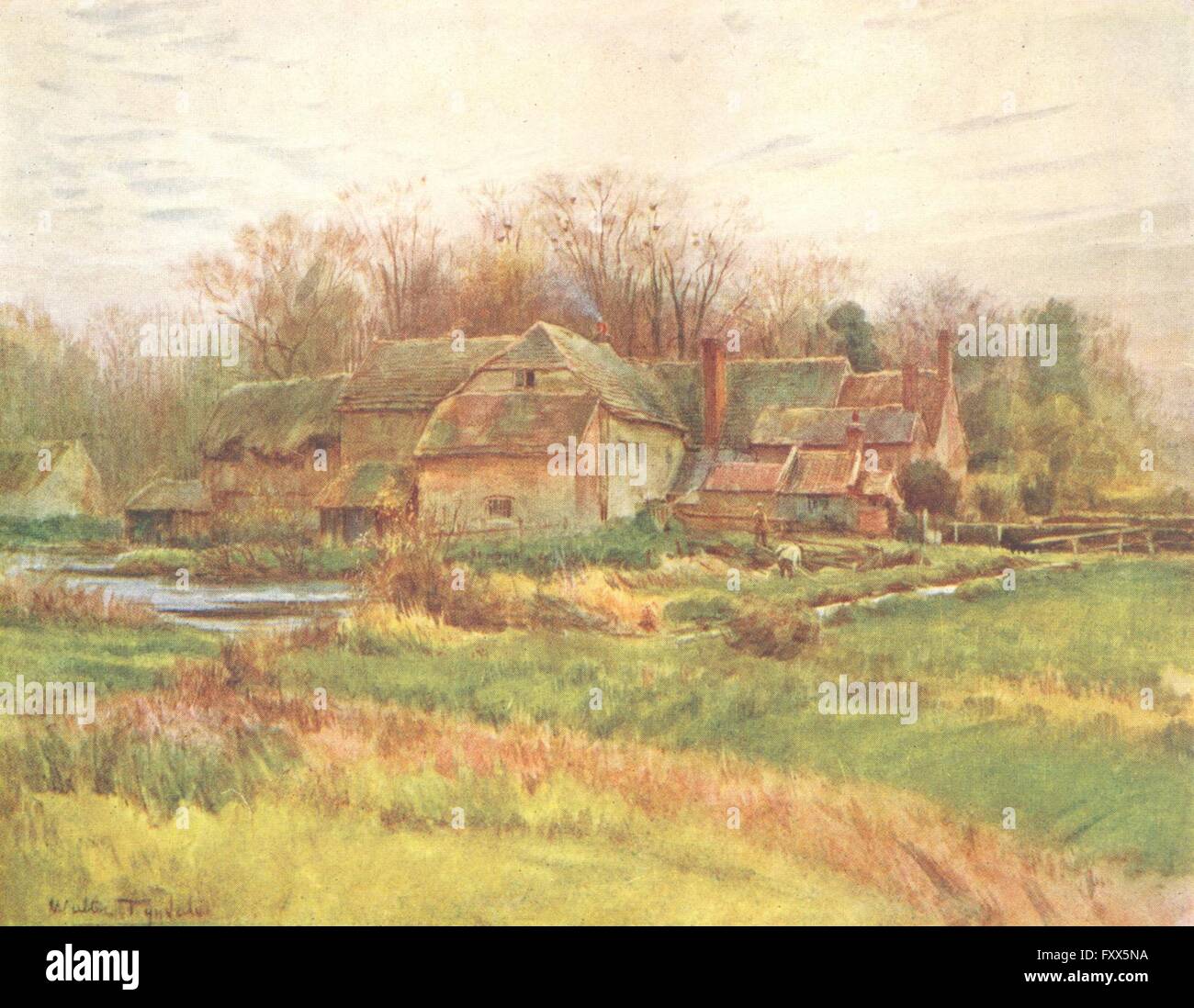 BINDON ABBEY: Mill Angel Clare, Tess D'Urbervilles, antique print 1906 ...