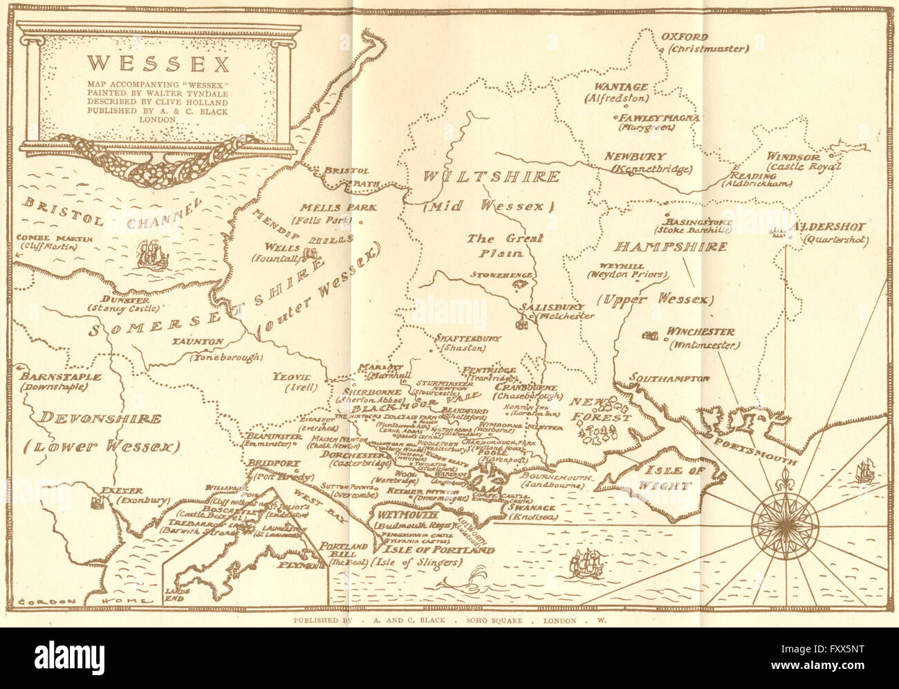 Wessex map hi-res stock photography and images - Alamy